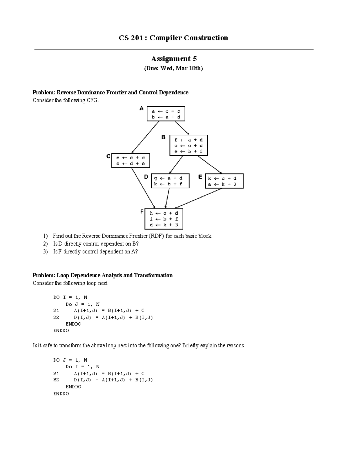 Assignment 5 - Zhijia Zhao - CS 201 : Compiler Construction Assignment ...