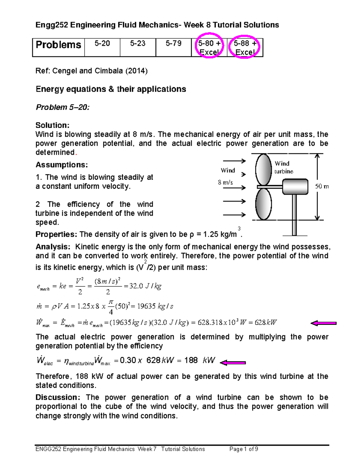 2 Engg252 Tut wk 7 Energy eqn Probs and solns 2017 - Engg252 ...
