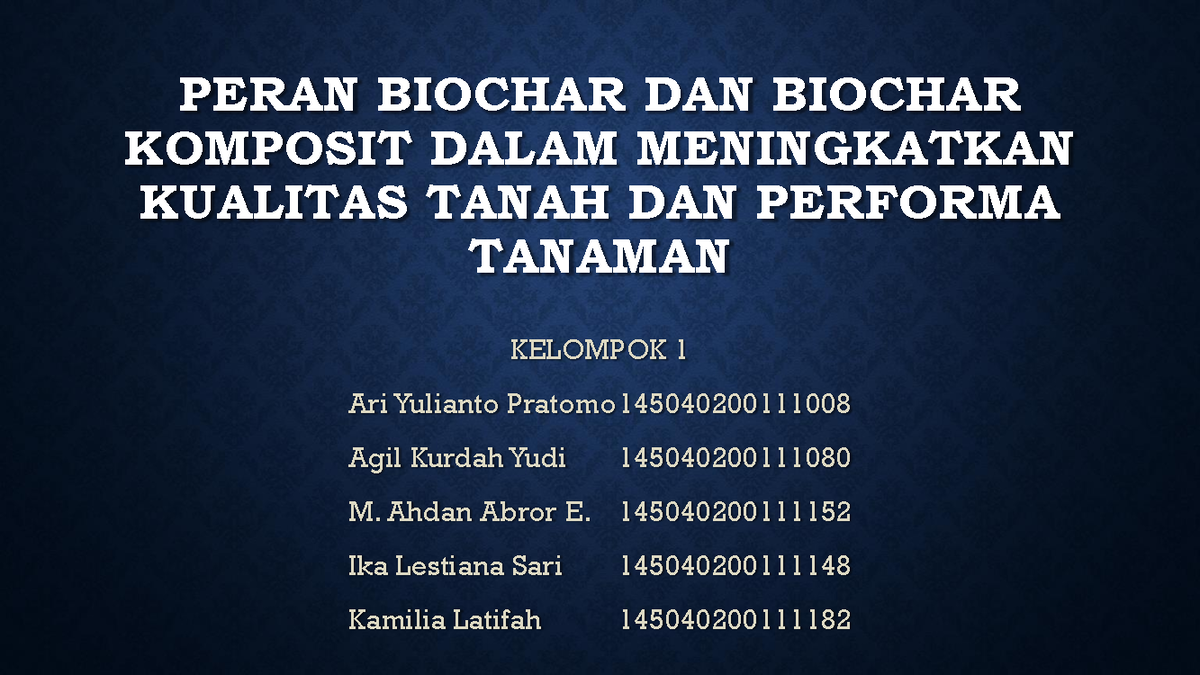 Biochar DAN Kualitas Tanah - PERAN BIOCHAR DAN BIOCHAR KOMPOSIT DALAM ...