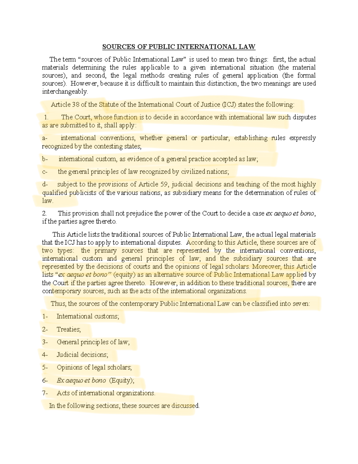 File - Pil - SOURCES OF PUBLIC INTERNATIONAL LAW The term “sources of ...