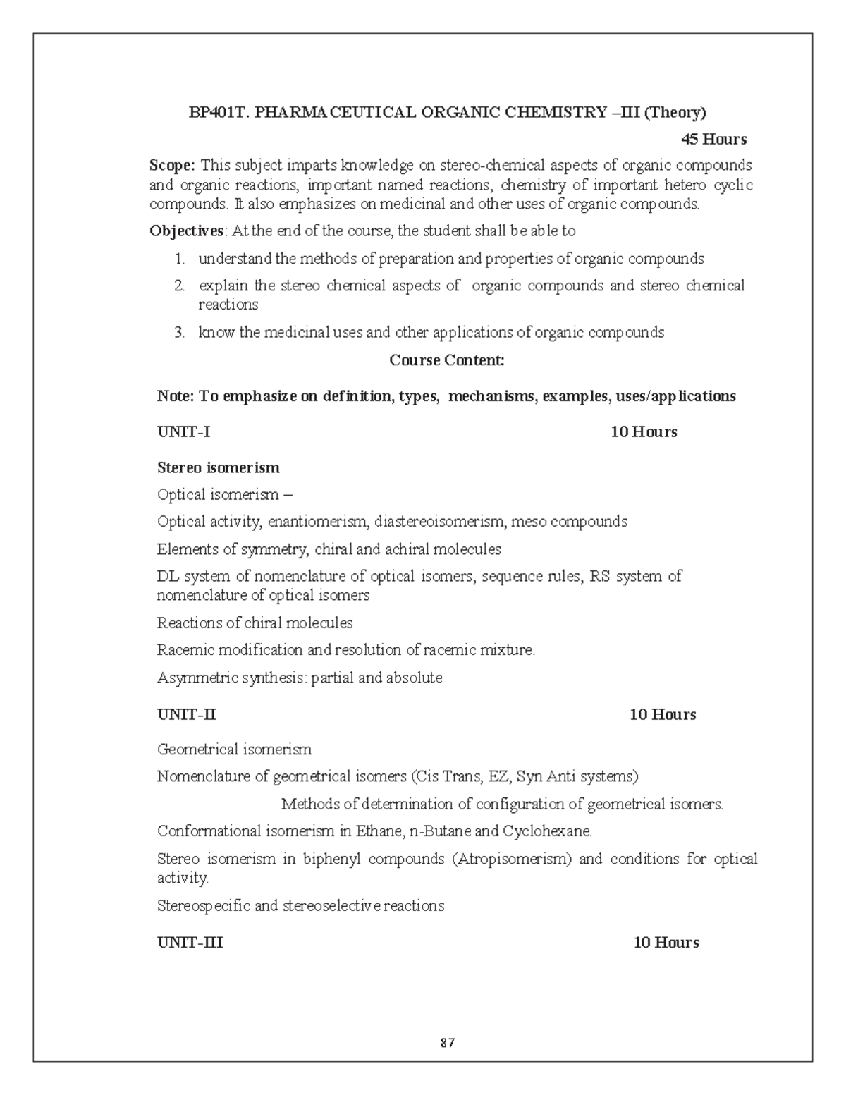 Syllabus B Pharm-08092017-pages - BP401T. PHARMACEUTICAL ORGANIC ...