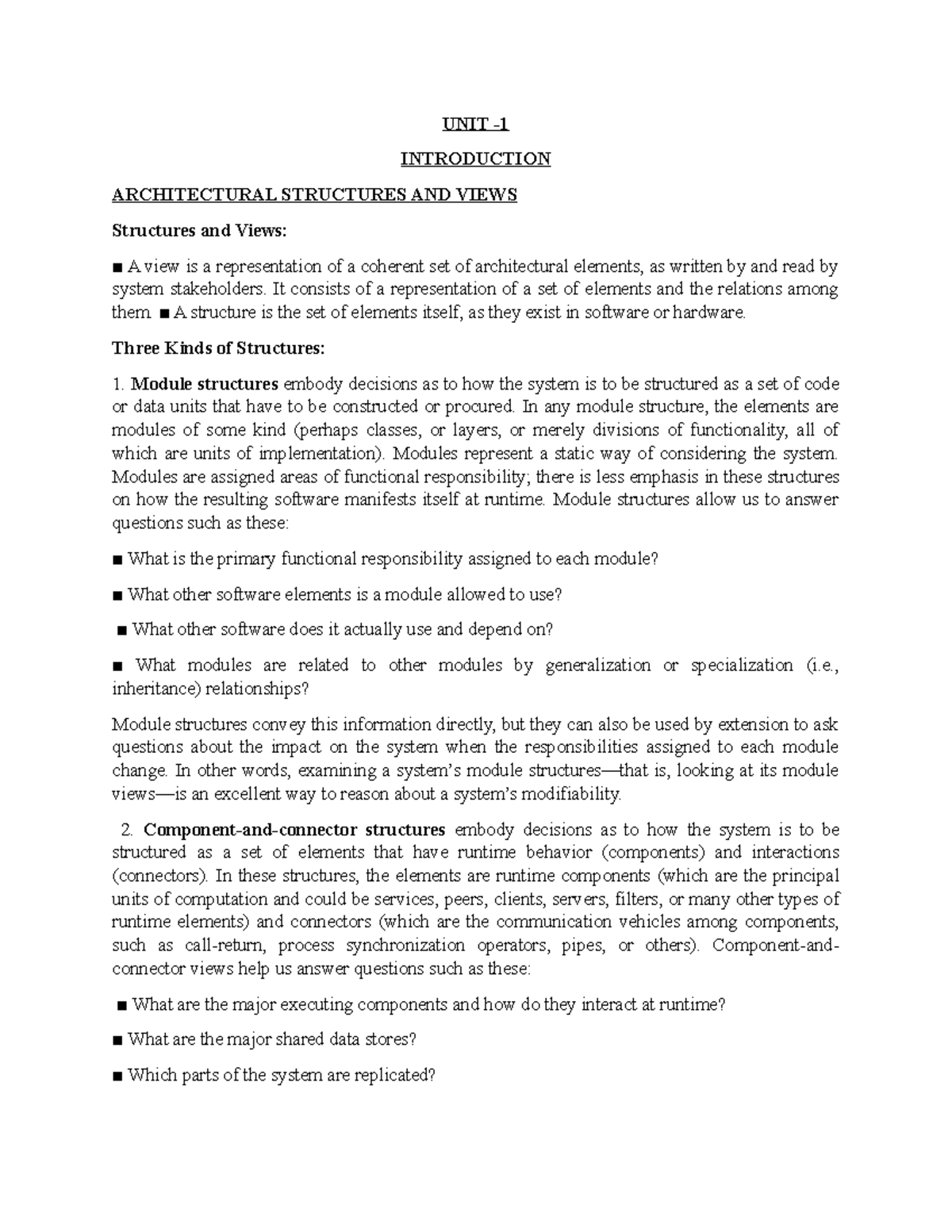 Architectural Structures AND Views - UNIT - INTRODUCTION ARCHITECTURAL ...