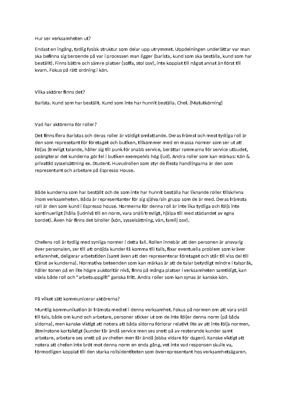 Seminarium 1, inspektion av en arbetsmiljö - Hur ser verksamheten ut ...