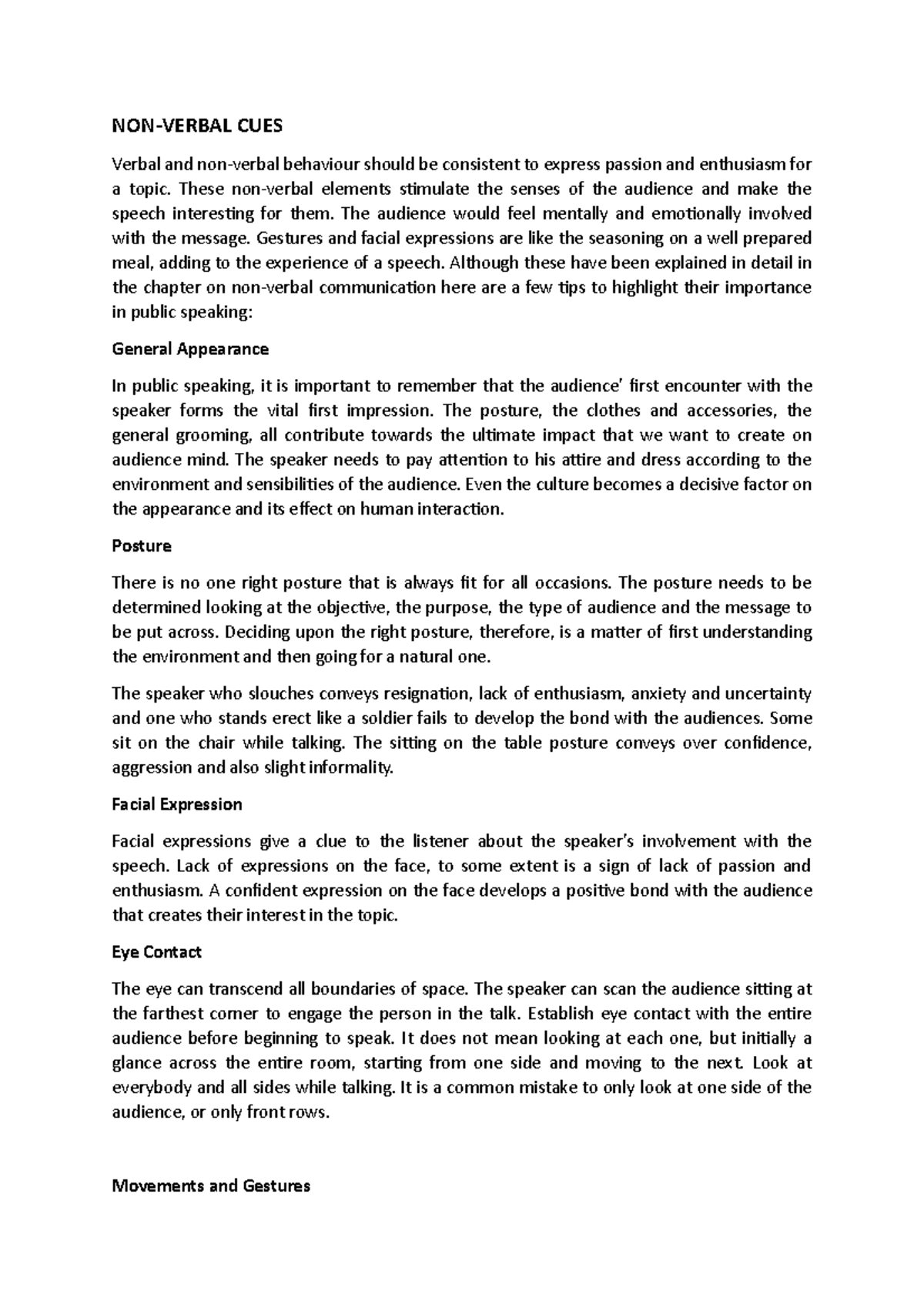Non verbal cues - NON-VERBAL CUES Verbal and non-verbal behaviour ...