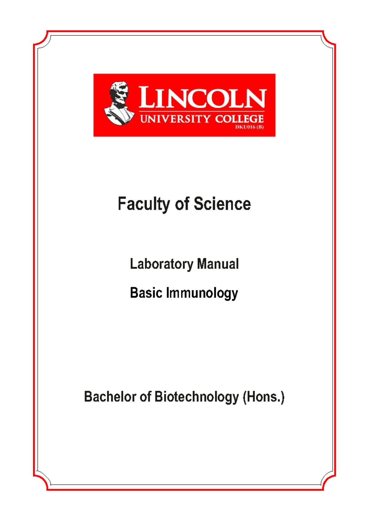 Basic Immunology - Faculty of Science Laboratory Manual Bachelor of ...