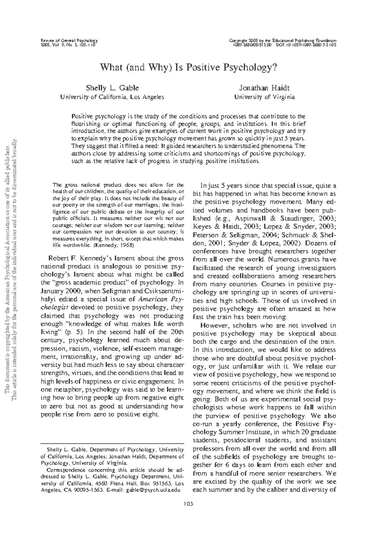 What and Why is Positive Psychology - What (and Why) Is Positive ...