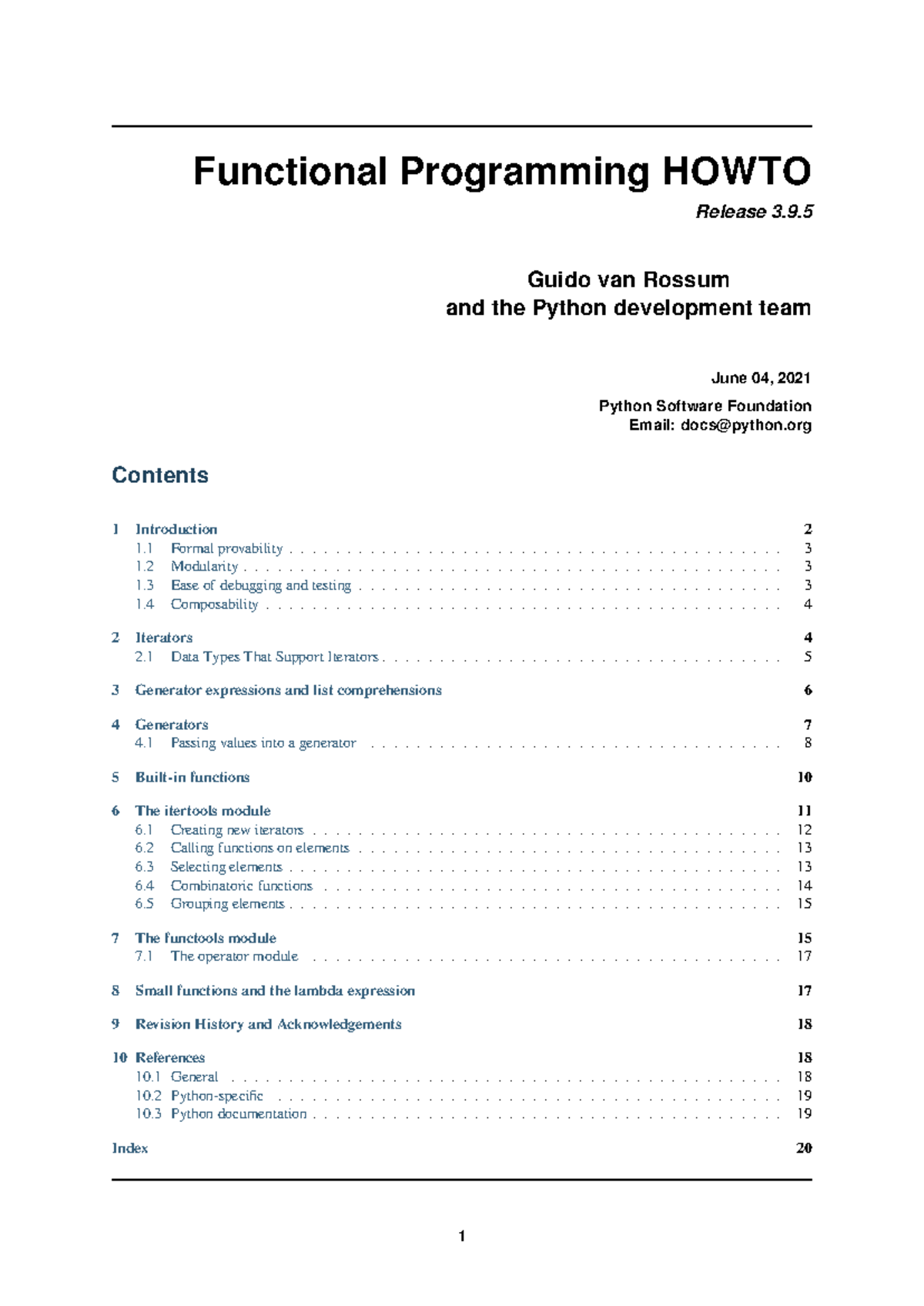 Howto-functional - Functional Programming HOWTO Guido van Rossum Python Software Foundation ...