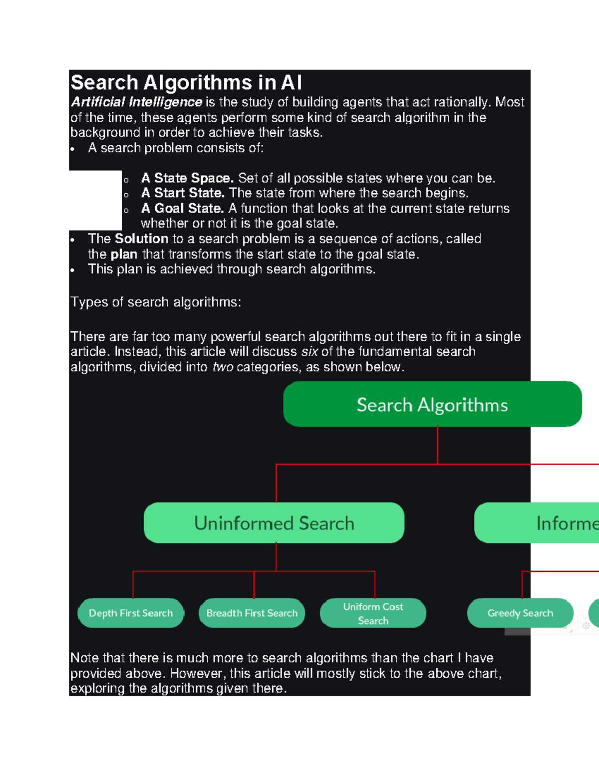 Search Algorithms in AI - Search Algorithms in AI Artificial Intelligence is the study of ...