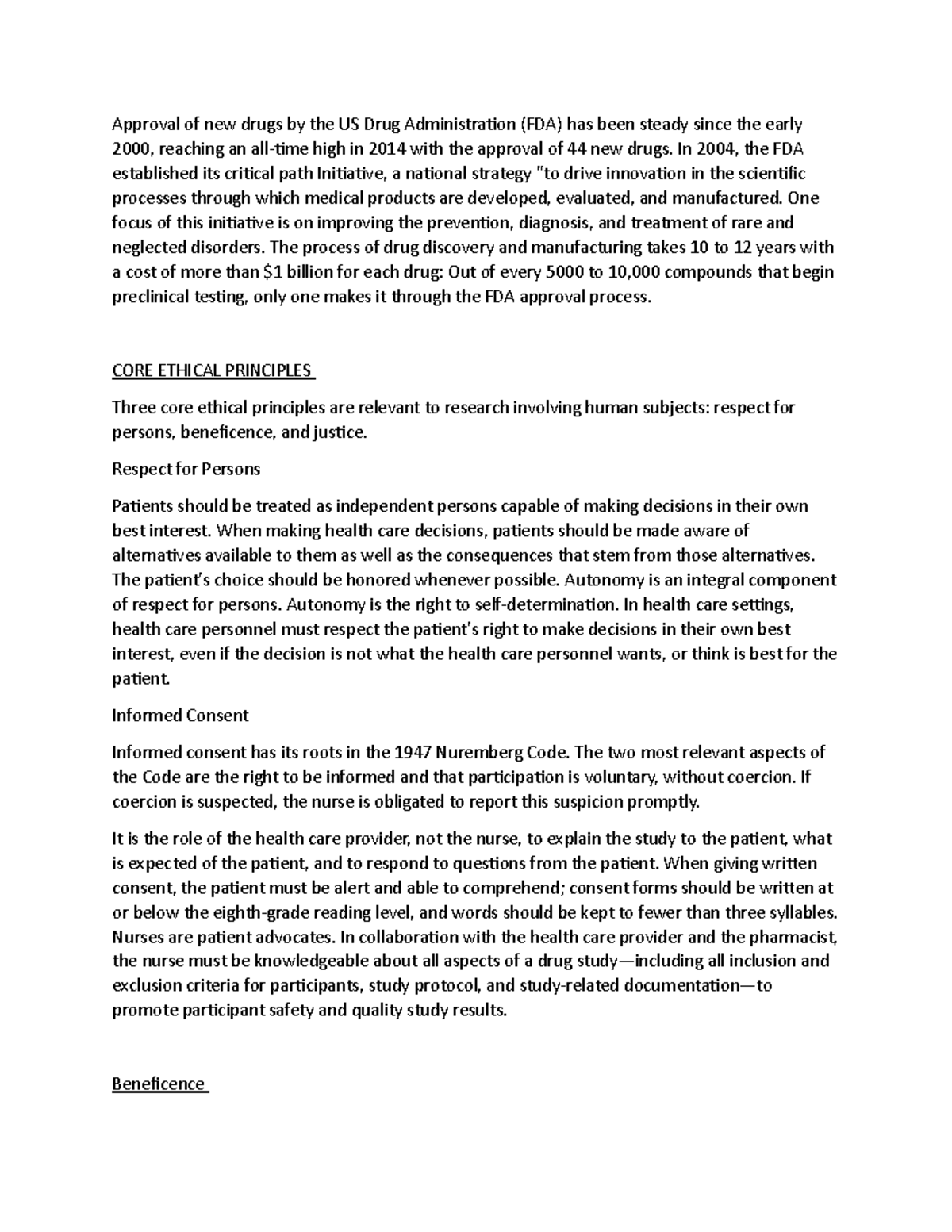 Chapter 2 Pharmocology - Approval of new drugs by the US Drug ...
