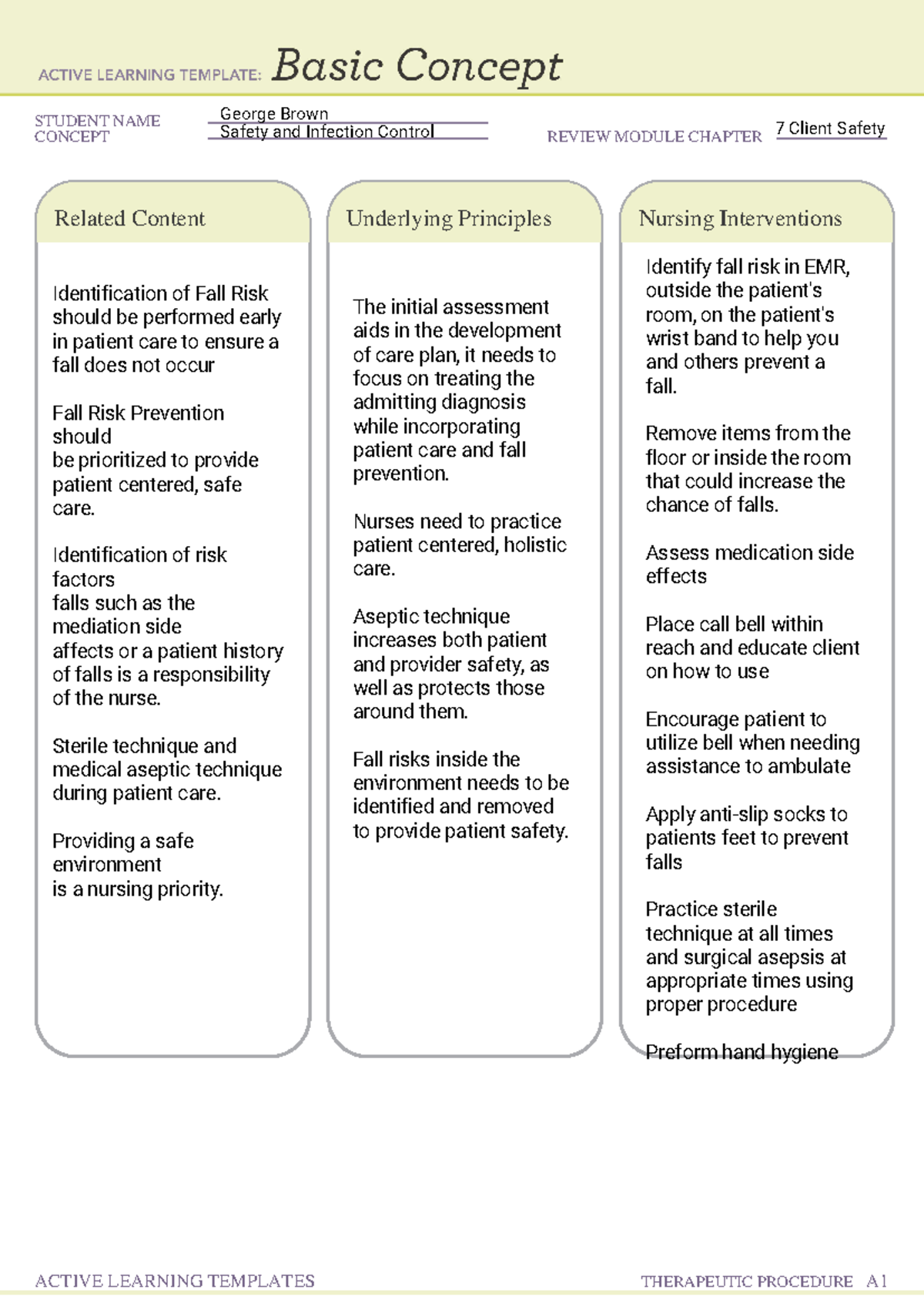 ATI Remediation Packet- concept map(1) ch 7 client safety - STUDENT ...