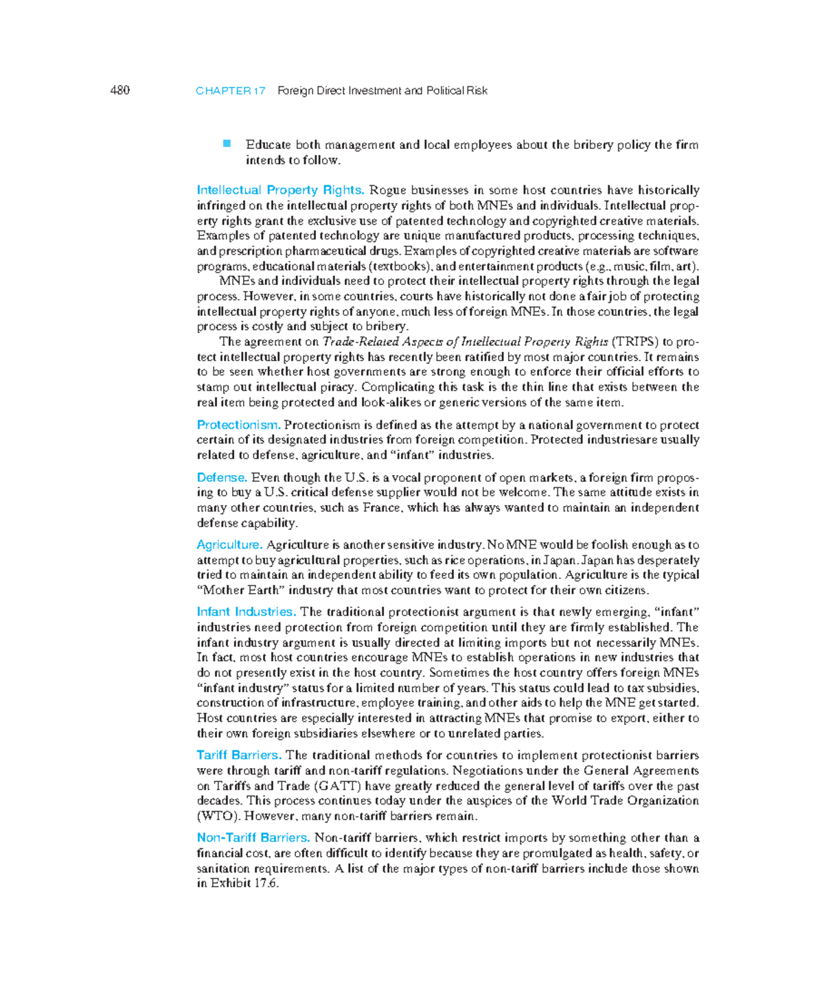 Multifunctional Finance Management-126 - 480 CHAPTER 17 Foreign Direct Investment and Political ...