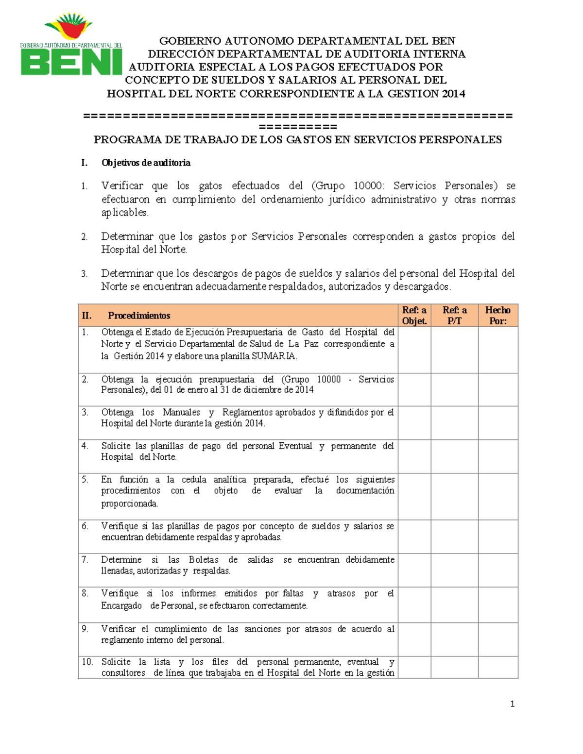 Programas de Trabajo - Contaduría Pública - DIRECCIÓN DEPARTAMENTAL DE ...