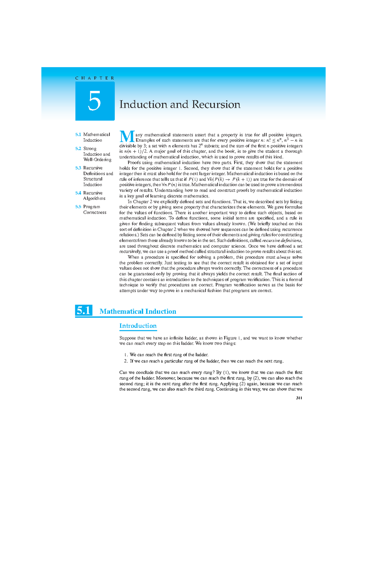 Mathematical Induction - 5 C H A P T E R Induction and Recursion 5 ...