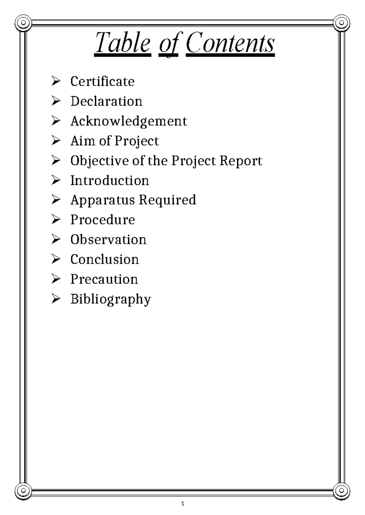 SAP1 - FFGUIYYUIUUU - Table of Contents Certificate Declaration ...