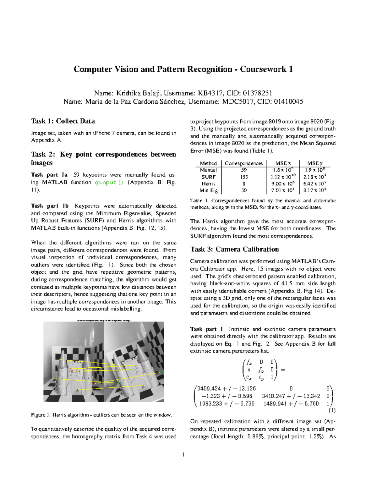 Computer Vision kb4317 mdc5017 - Computer Vision and Pattern Recognition - Coursework 1 Name ...