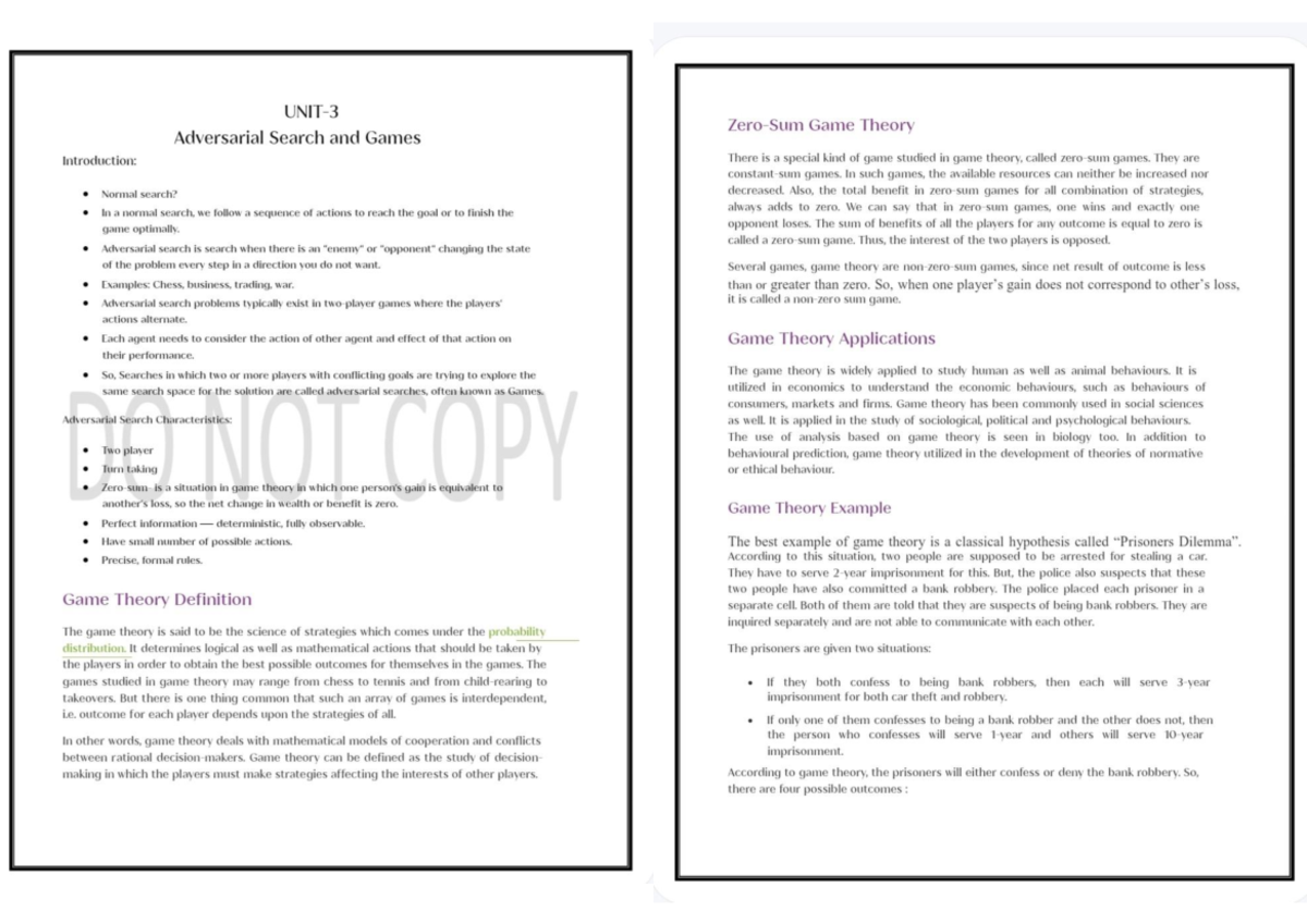 Unit 3 ai - unit 3 - Define constraints in CSPs. Explain any two types of Constrains in detail ...