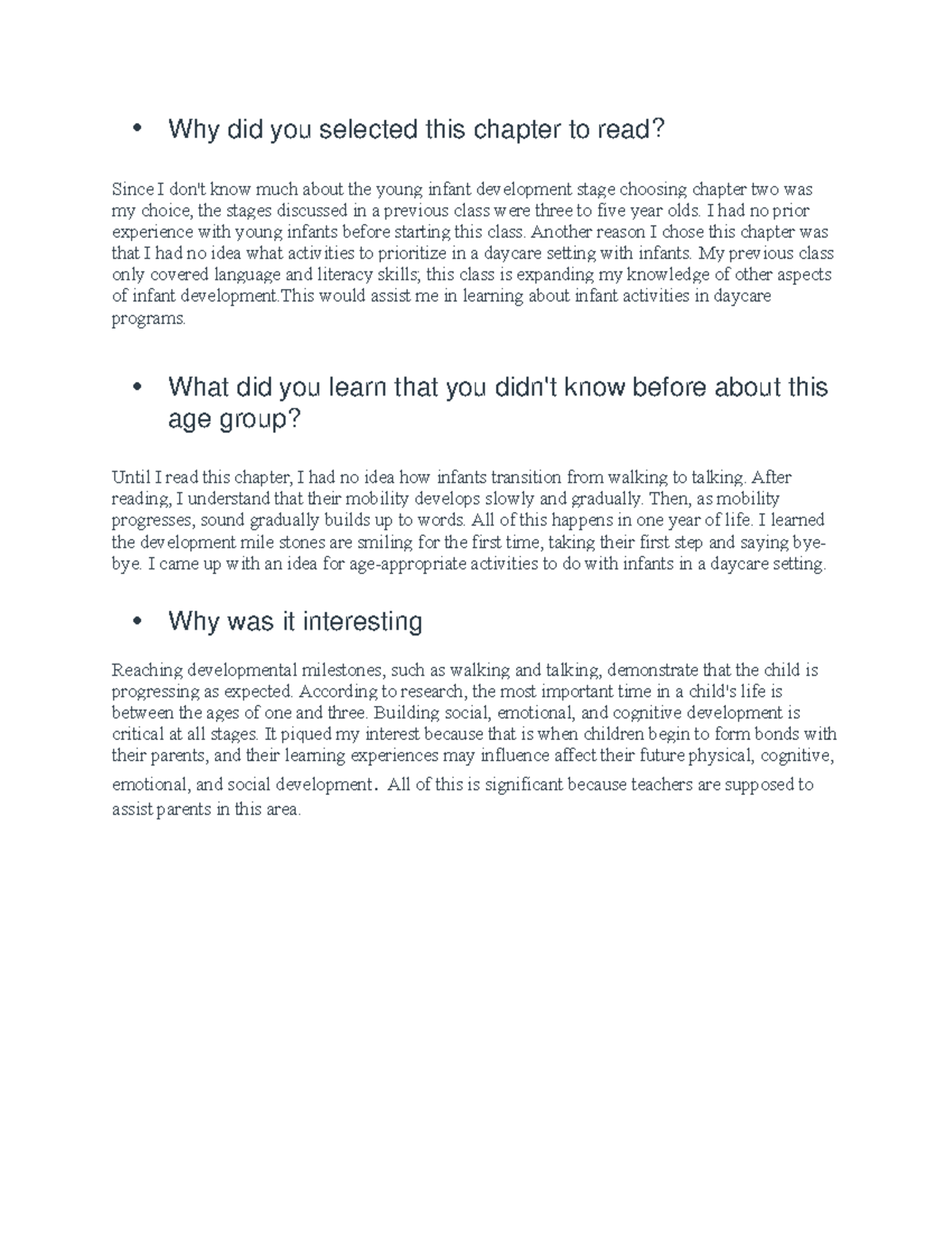 Reflection journal 2 - • Why did you selected this chapter to read ...