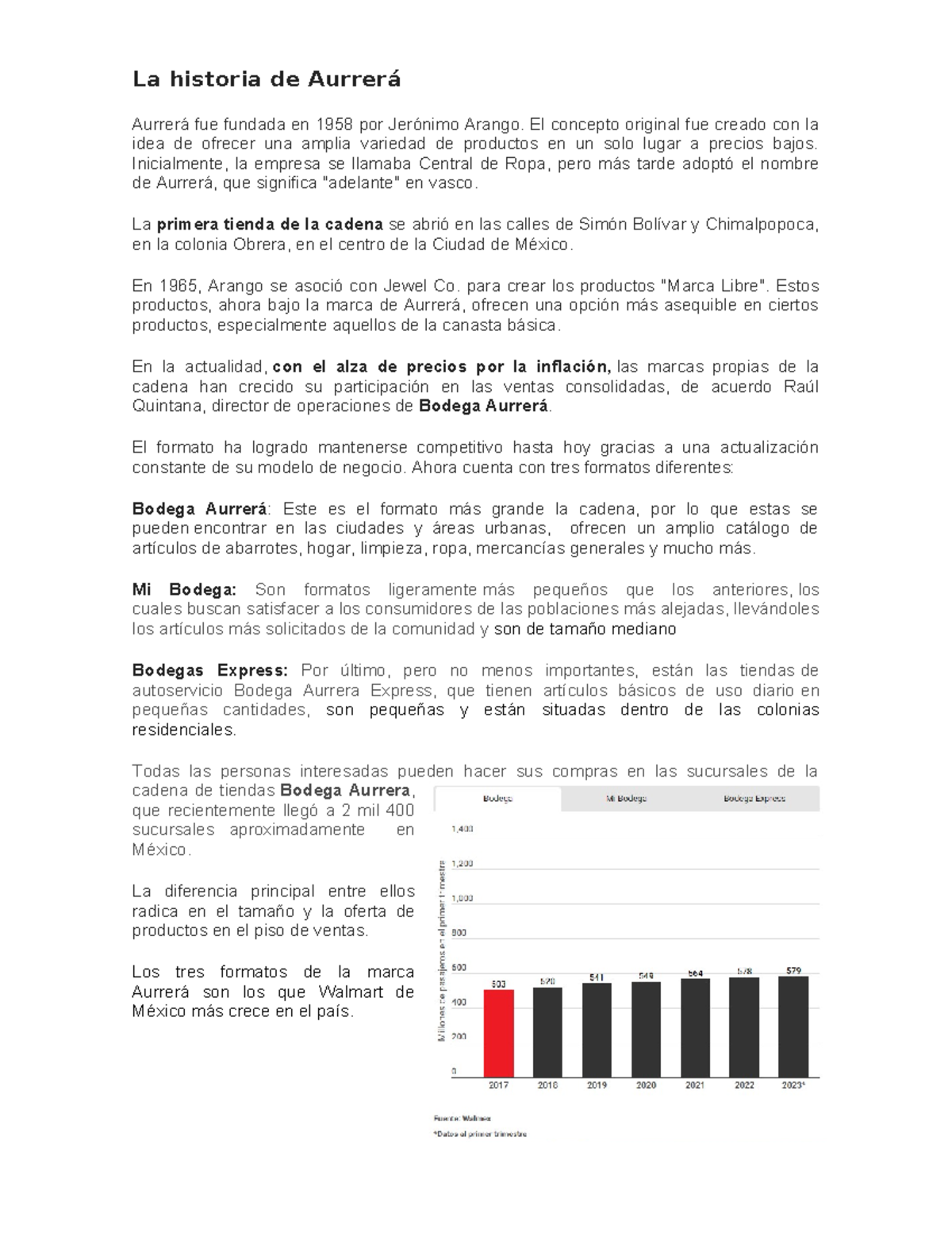 La historia de Aurrerá - La historia de Aurrerá Aurrerá fue fundada en ...