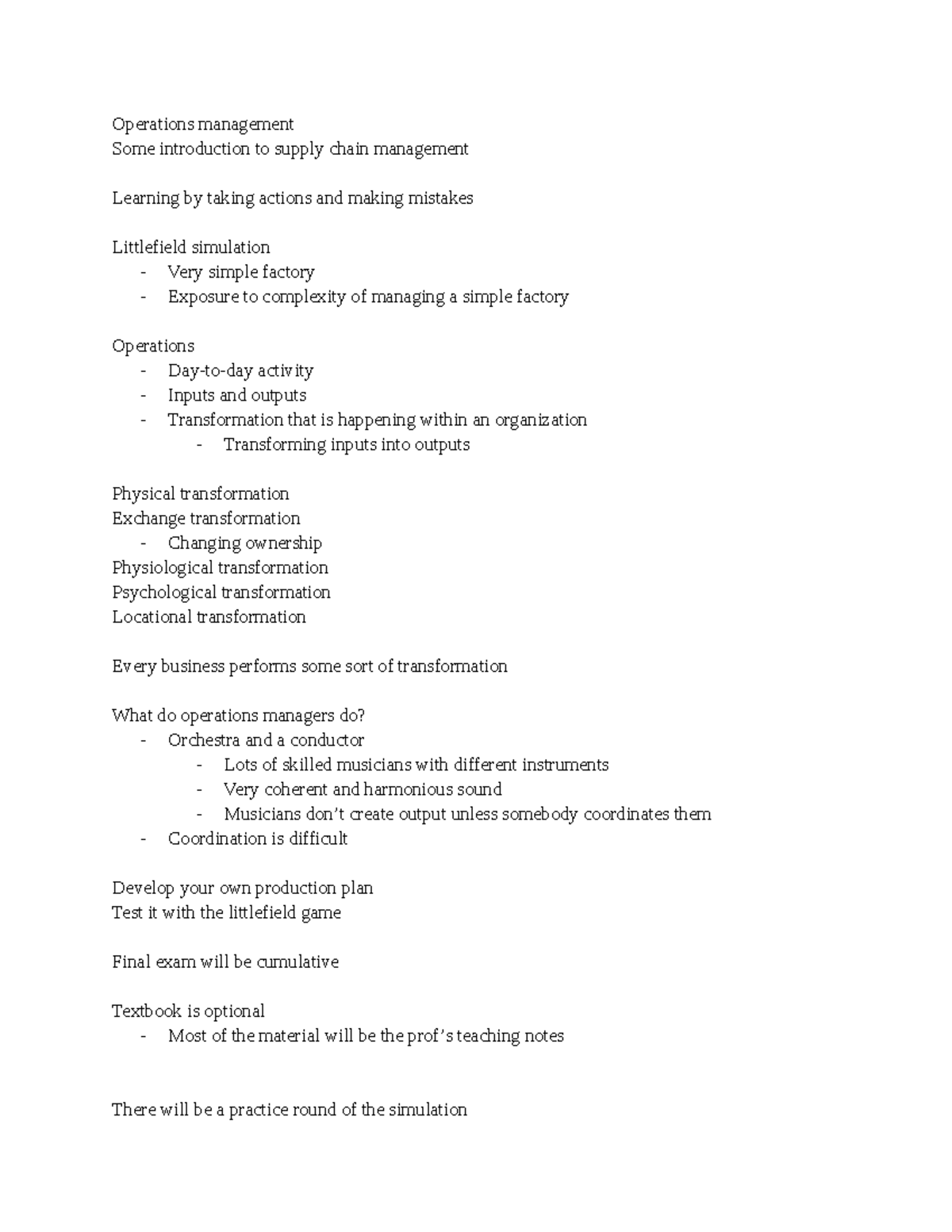 (SCM 2160) Lecture 1 - Operations management Some introduction to ...