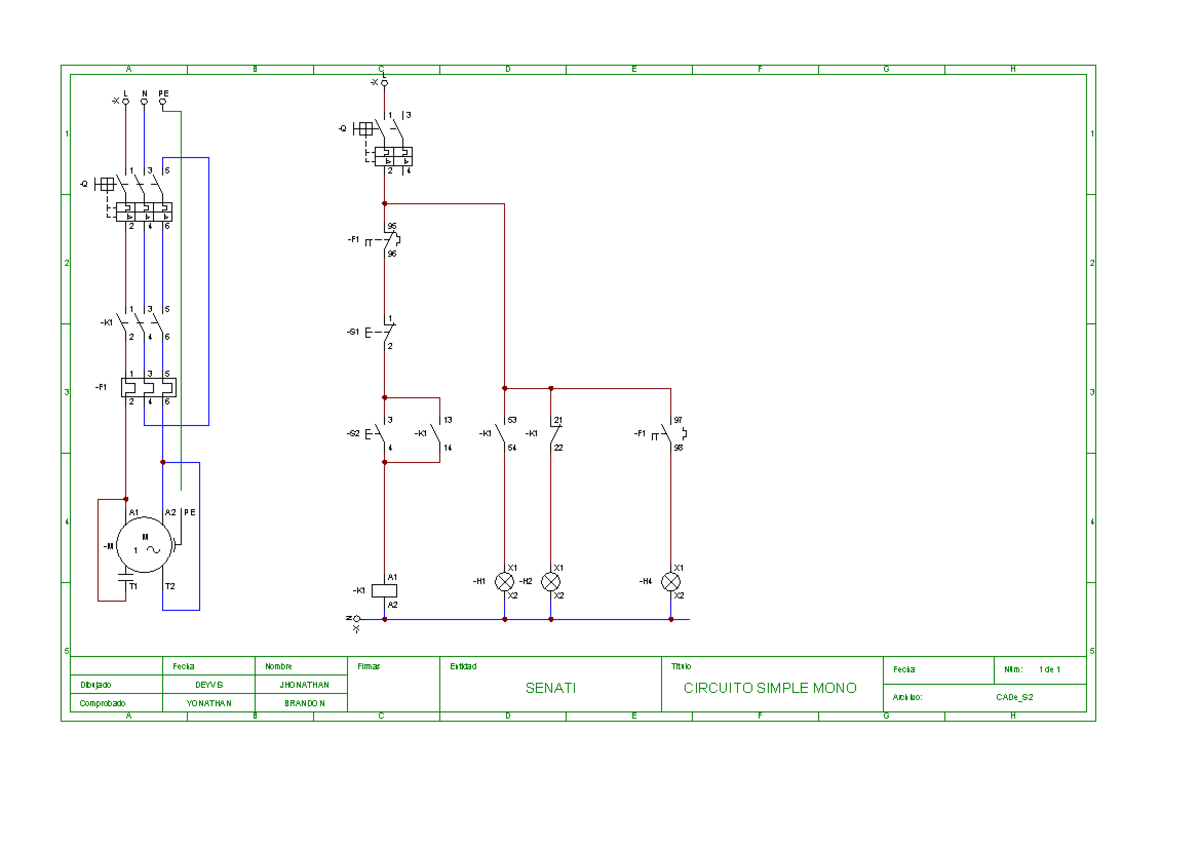 Arranque simple mono deiv - A A B B C C D D E E F F G G H H 1 1 2 2 3 3 ...
