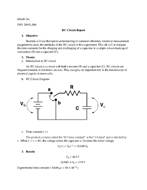 Simple Circuit Lab 3 - For Physics 2 Lab - Simple Circuit Lab report ...