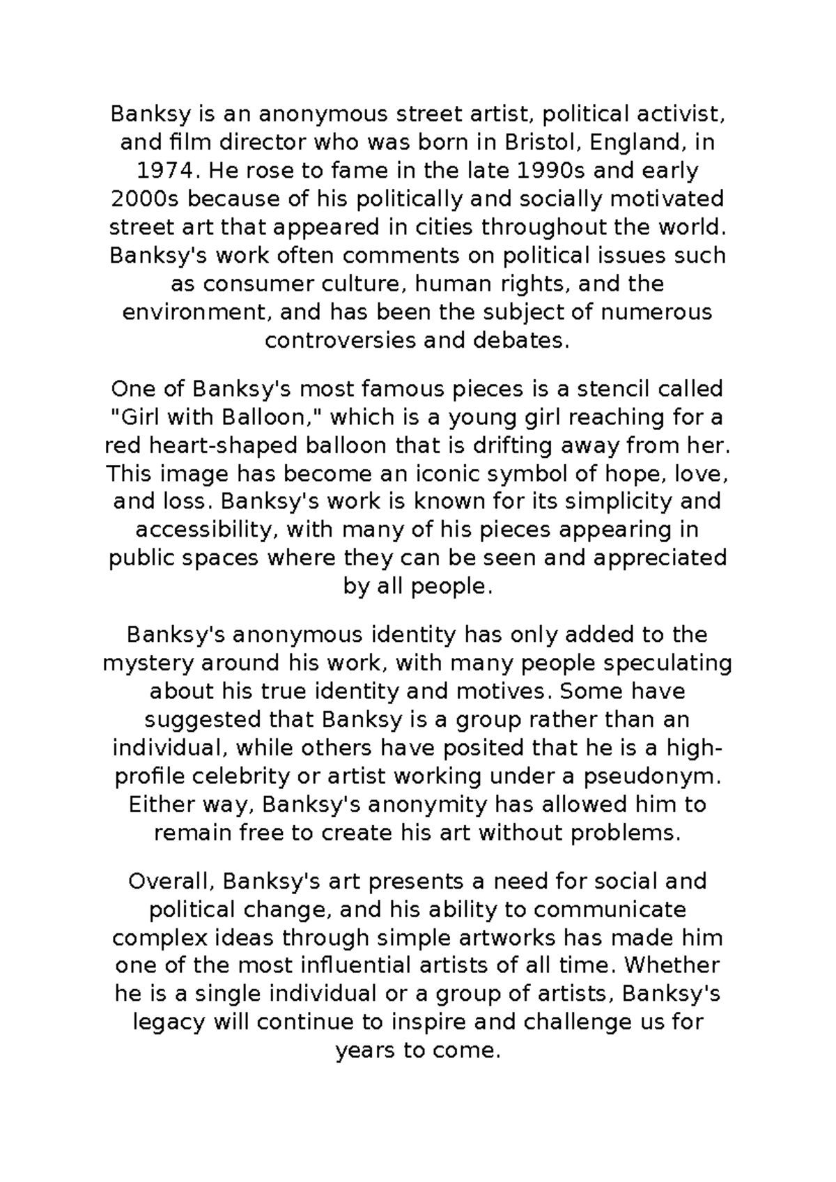 Document 62 - dadwa - Banksy is an anonymous street artist, political ...