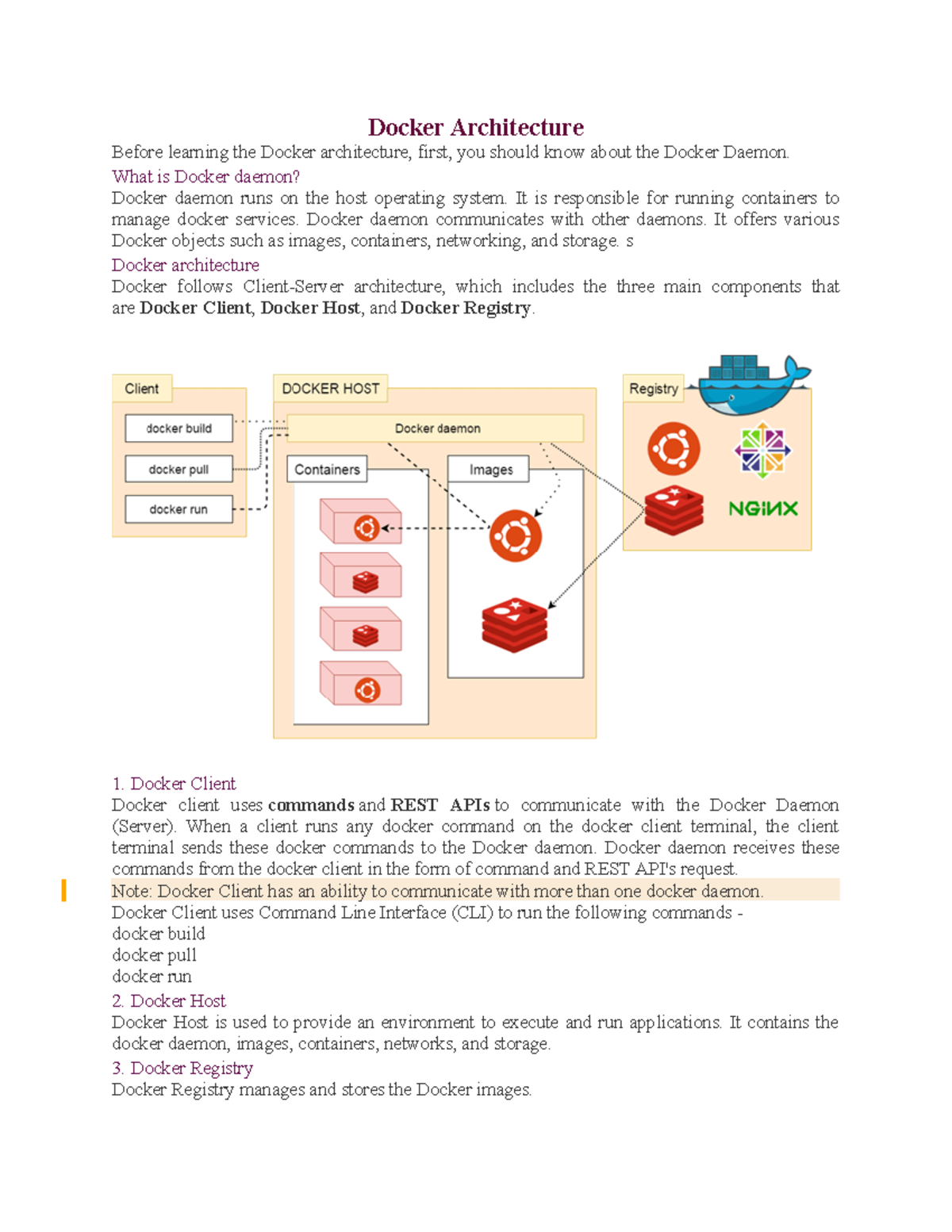 Docker Architecture - UNIT-3 - Docker Architecture Before learning the ...
