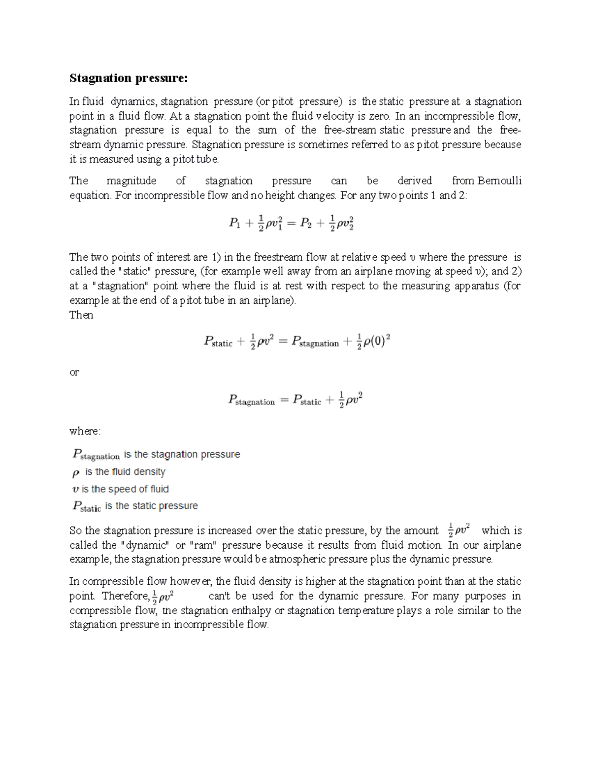 Stagnation pressure - afq - Stagnation pressure: In fluid dynamics ...