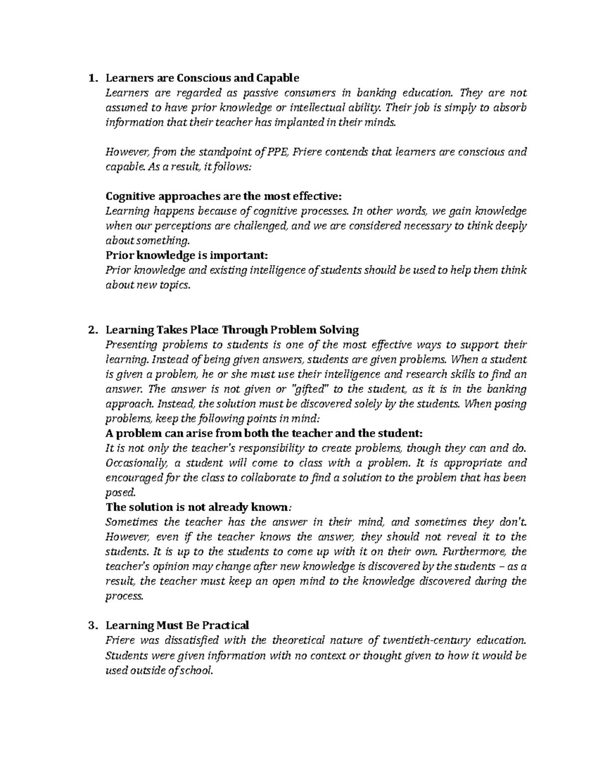 Problem Solving Report - Learners are Conscious and Capable Learners ...