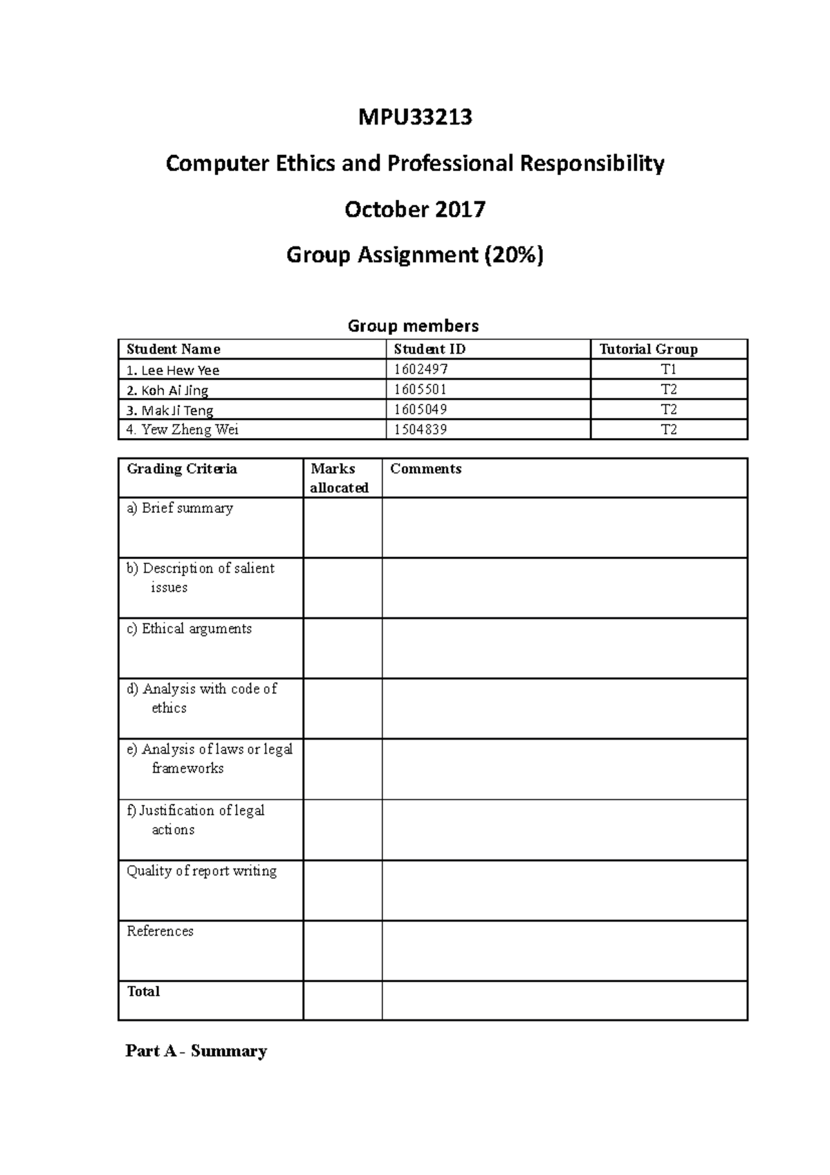 Computer ethics and professional responsibility - MPU Computer Ethics and Professional - Studocu
