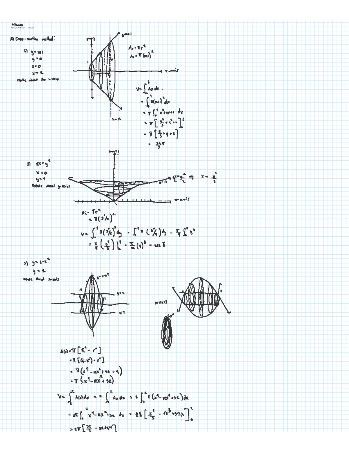 Integration about Volumes - Math 221 E Integral Calculus - dƵĞƐĚĂLJ͕ Ϯϳ ...