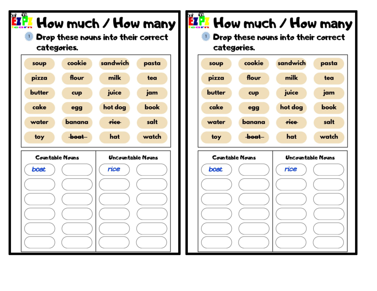 Segunda Actividad - Guias de aprendizaje - EZPZ How much How many EZPZ ...