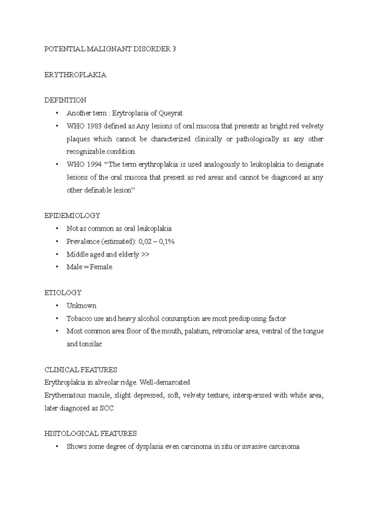 Potential Malignant Disorder 3 - POTENTIAL MALIGNANT DISORDER 3 ...
