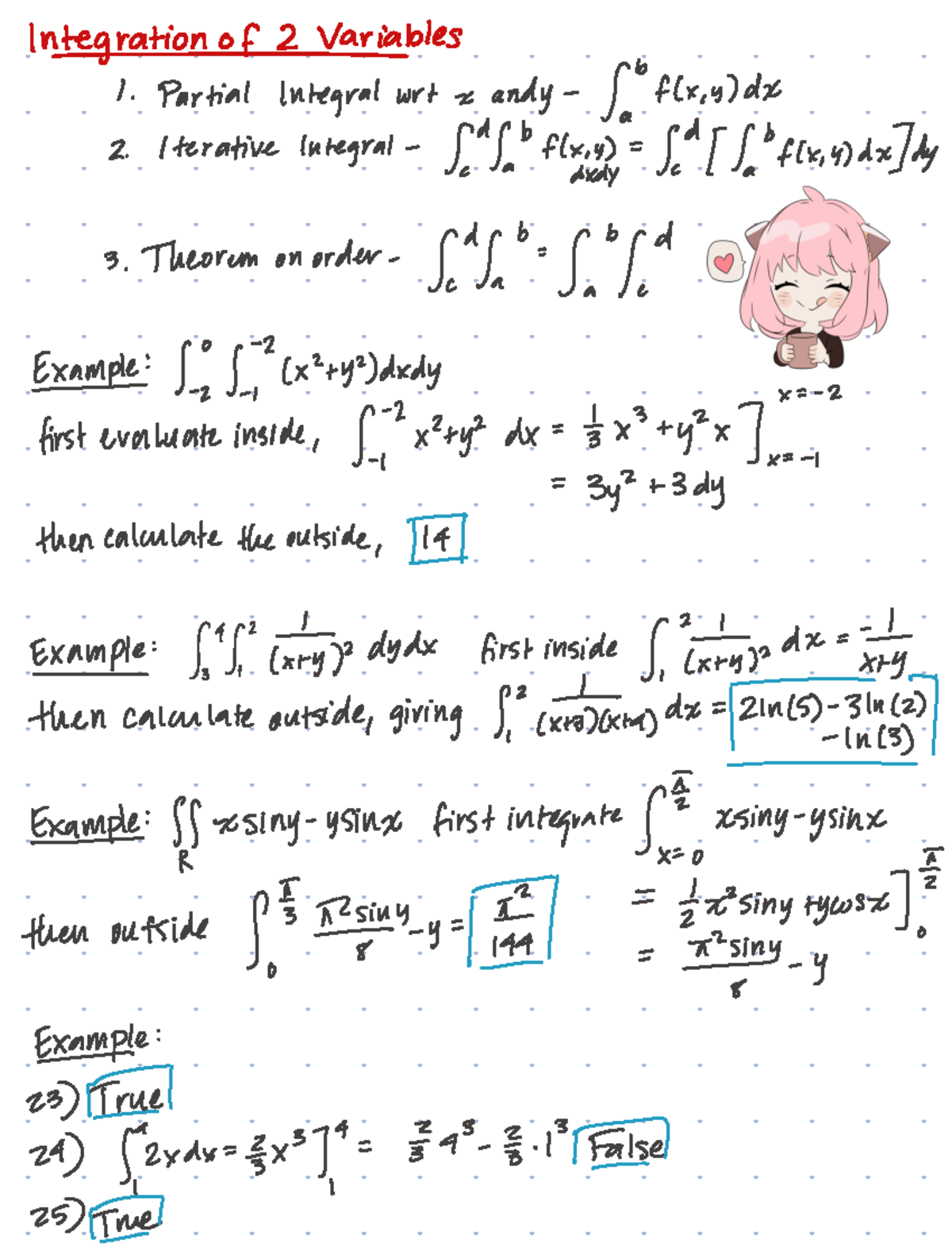 Integral Calculus Office Hour 1 Notes - t tigjfnq xandy fabflxmldx 2 ...
