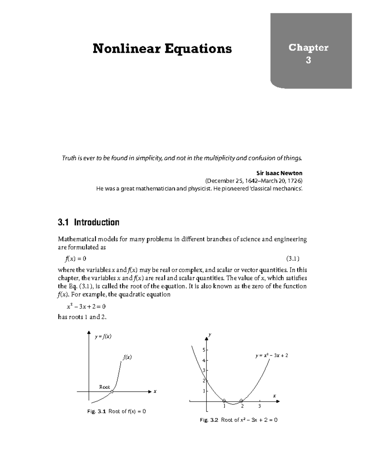 Nonlinear Equations - Grade: B+ - 3 Introduction Mathematical models ...