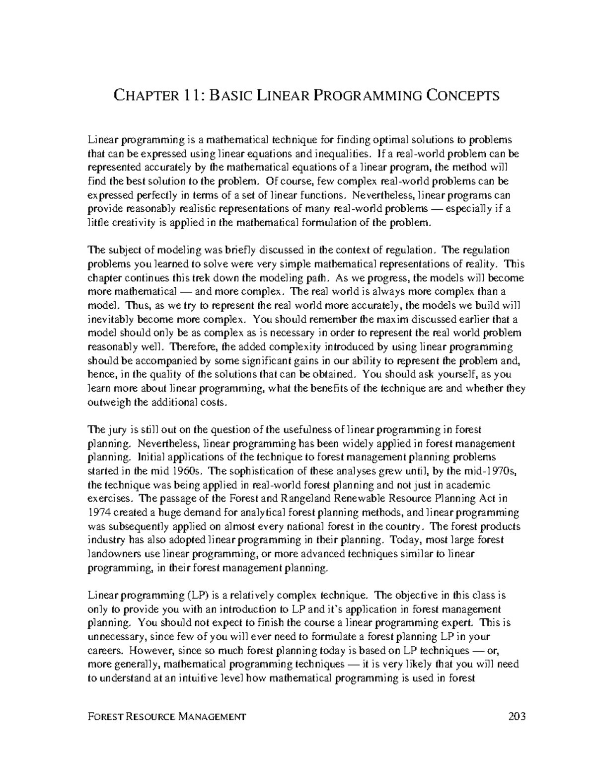 Ch11 LPIntro - Notework - Linear programming is a mathematical technique for finding optimal ...