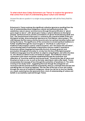 Ali cobby eckermann poems - module A - Language, Culture & Identity Allie Cobby Eckermenn Rubric ...