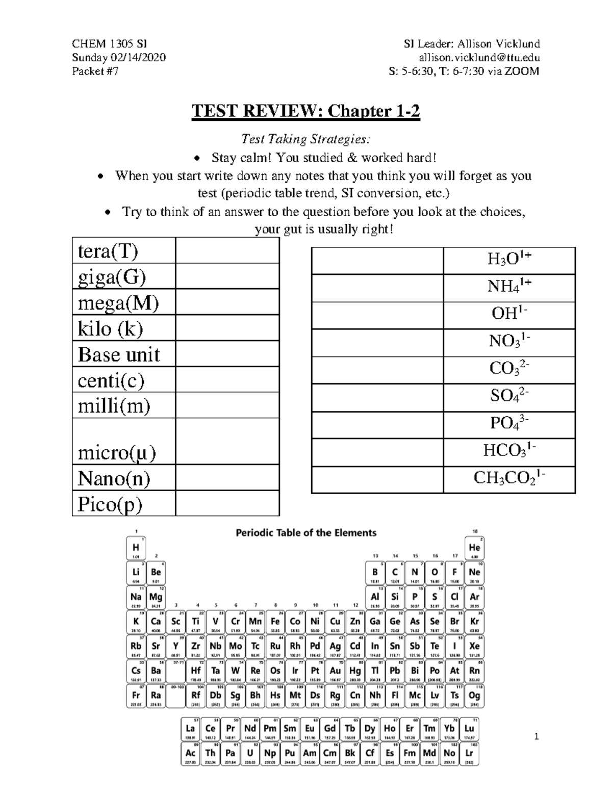 2 - chem practice - Sunday 02/14/2020 allison@ttu Packet #7 S: 5-6:30 ...