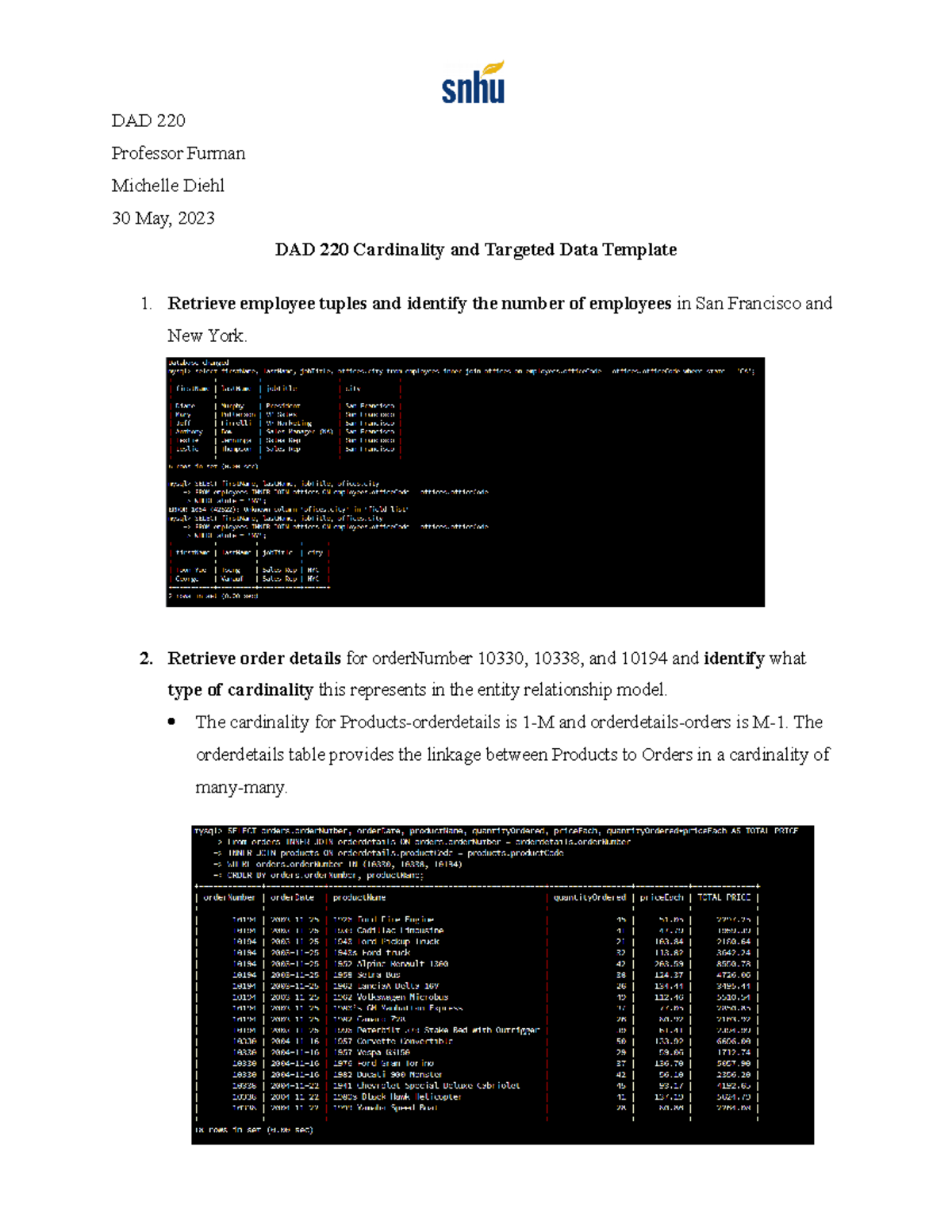 DAD 220 Diehl Module Four Lab - DAD 220 Professor Furman Michelle Diehl ...
