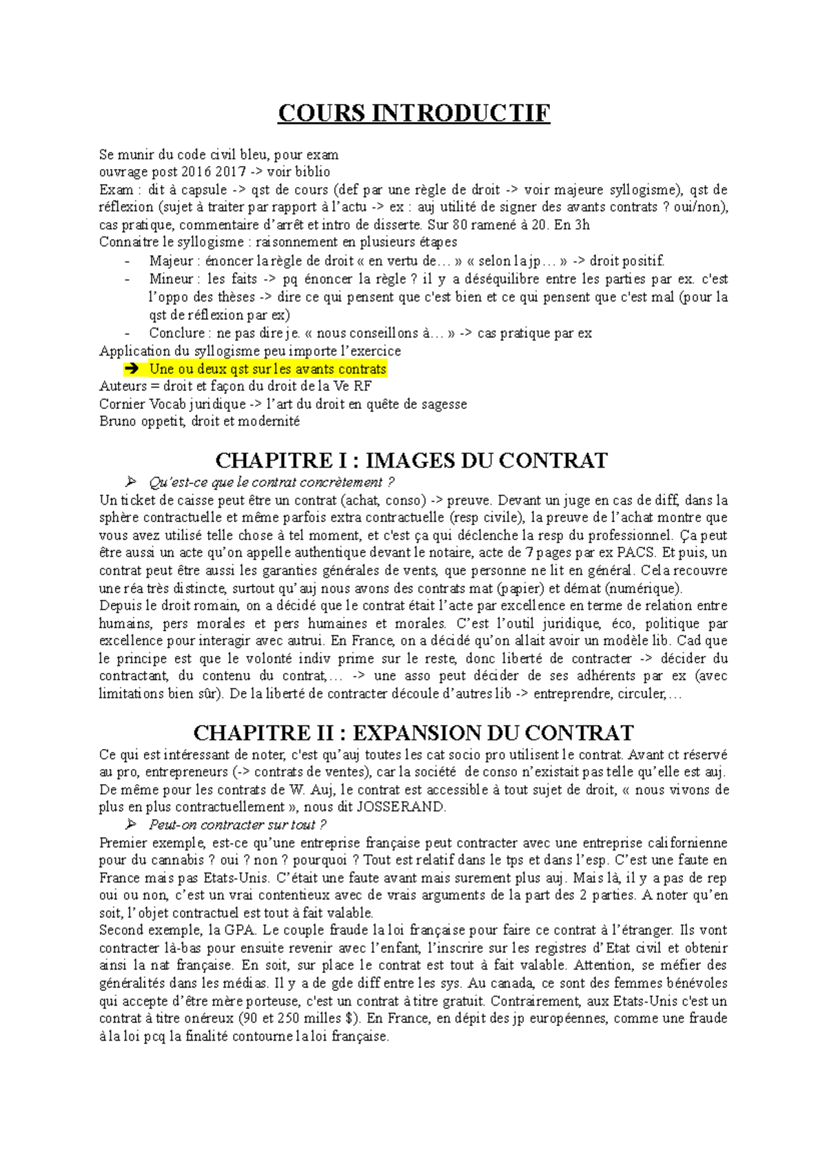 CM 1 Intro (21 sept) - cours de M. De Fontmichel - COURS INTRODUCTIF Se ...