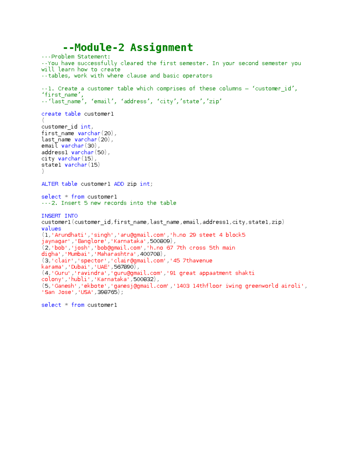 Module 2 Asignment Ans Adfdf Module 2 Assignment Problem Statement You Have Successfully