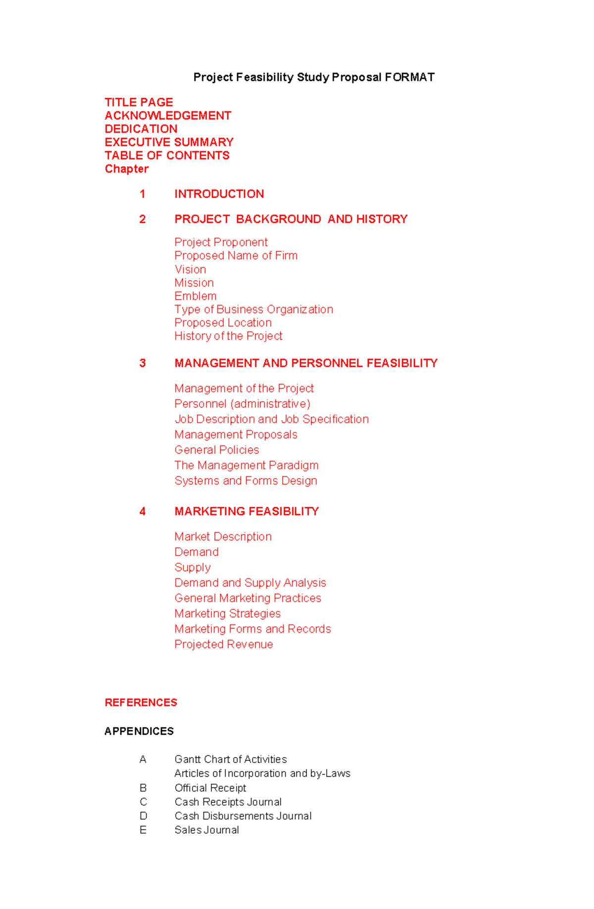 URS - Feasibility Study Proposal Format - Project Feasibility Study ...