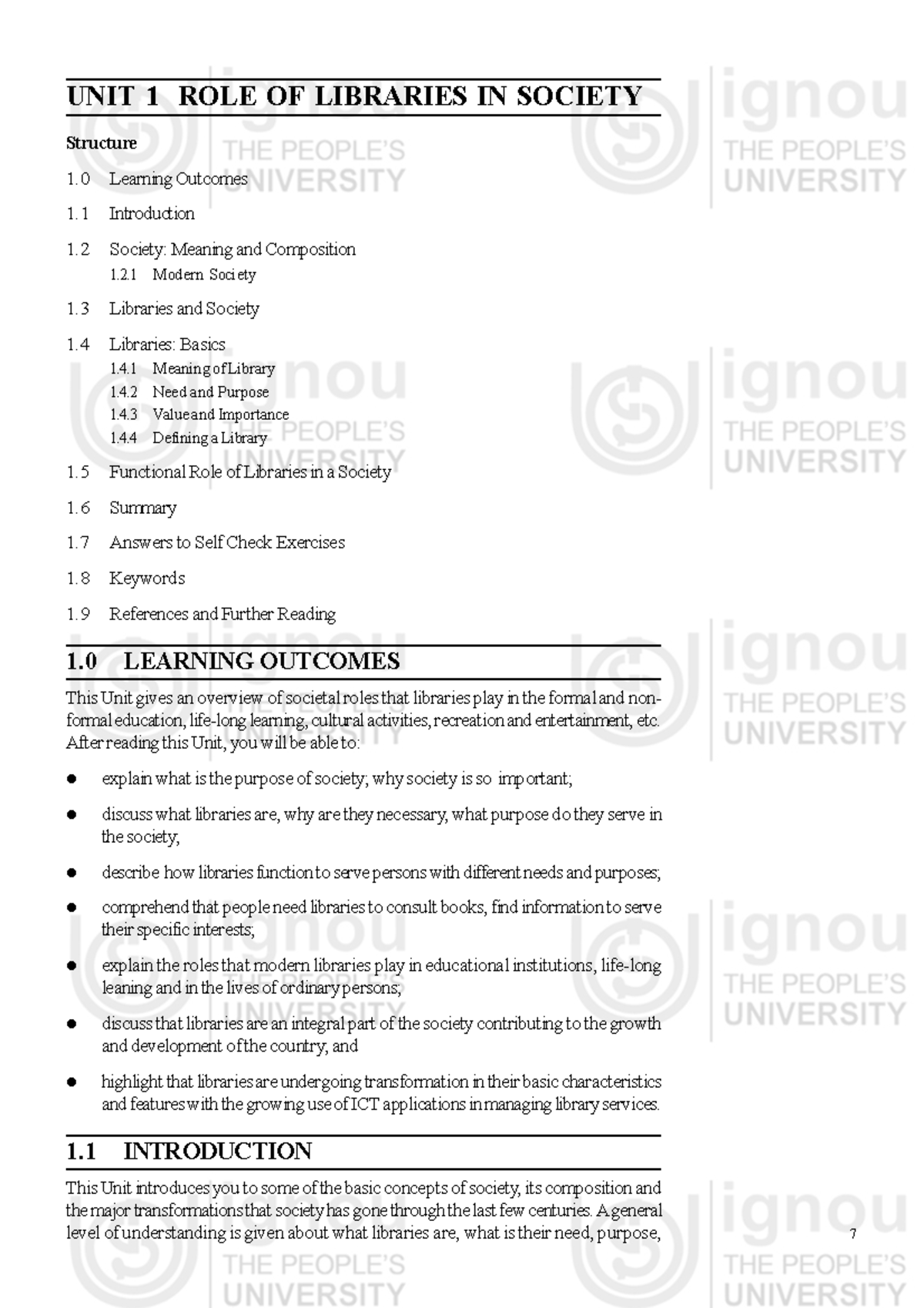 Unit 1 Role of Societies in Libraries - 7 UNIT 1 ROLE OF LIBRARIES IN ...
