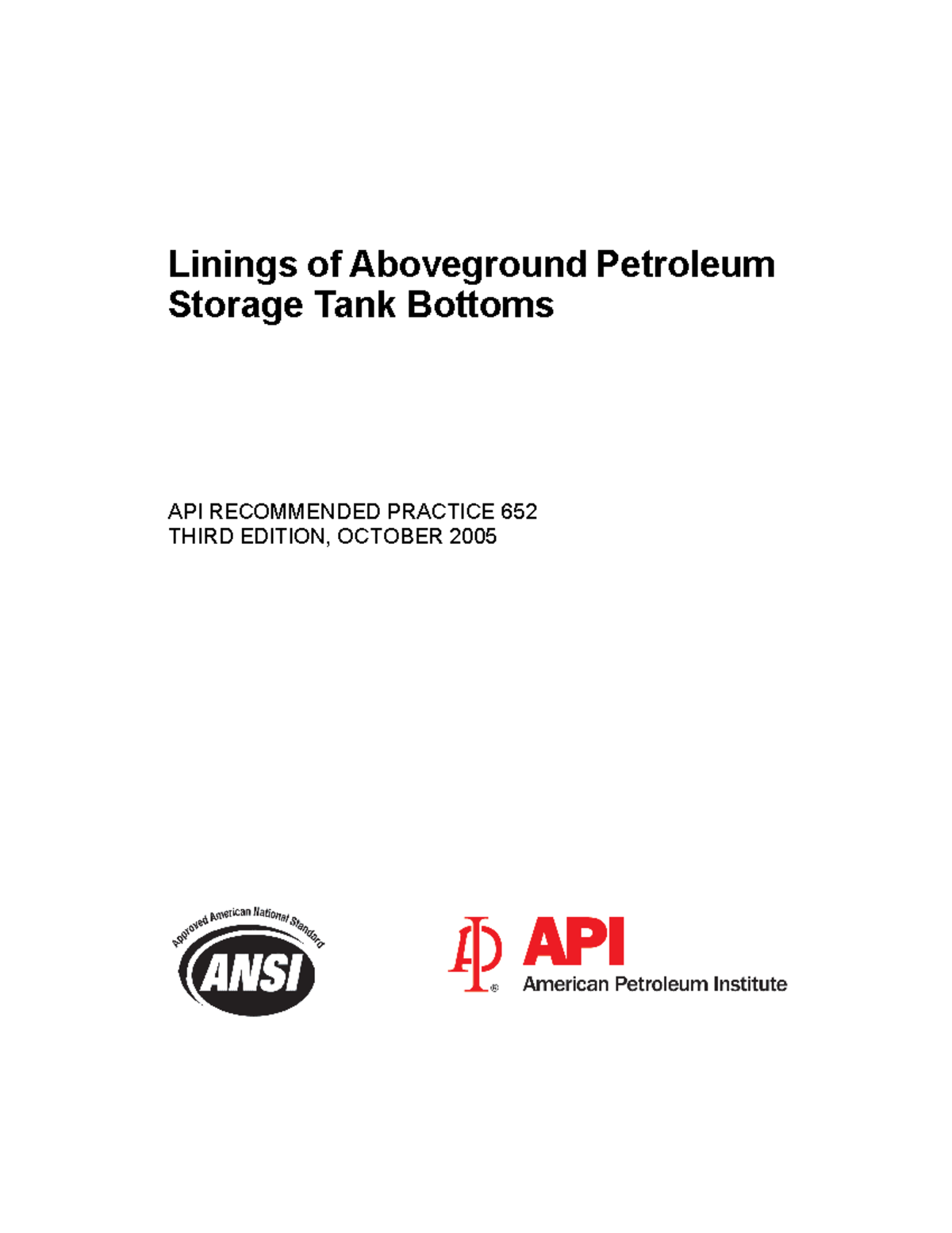 API-652 Recubrimiento para pisos de tanques - Linings of Aboveground ...
