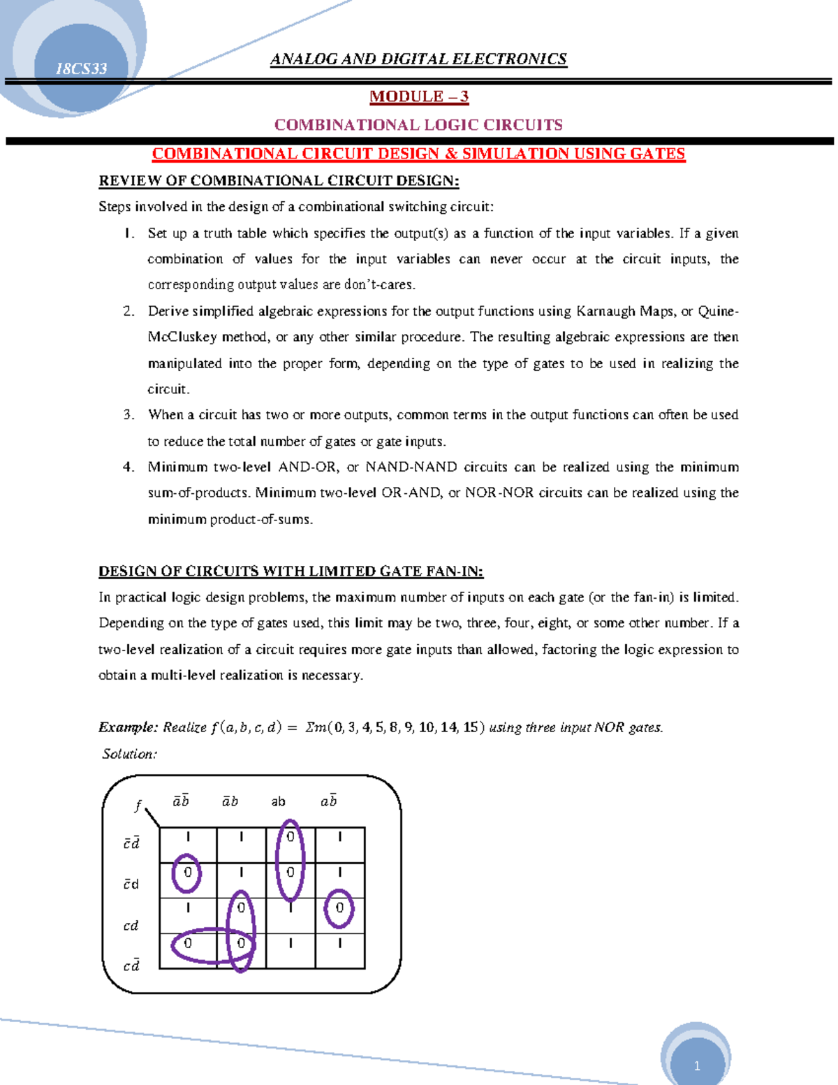 18CS33-ADE-Module 3 - 𝑎𝑏 𝑎𝑏 ab 𝑎𝑏 𝑐 d 𝑐 𝑑 𝑐𝑑 𝑐𝑑 MODULE – 3 ...
