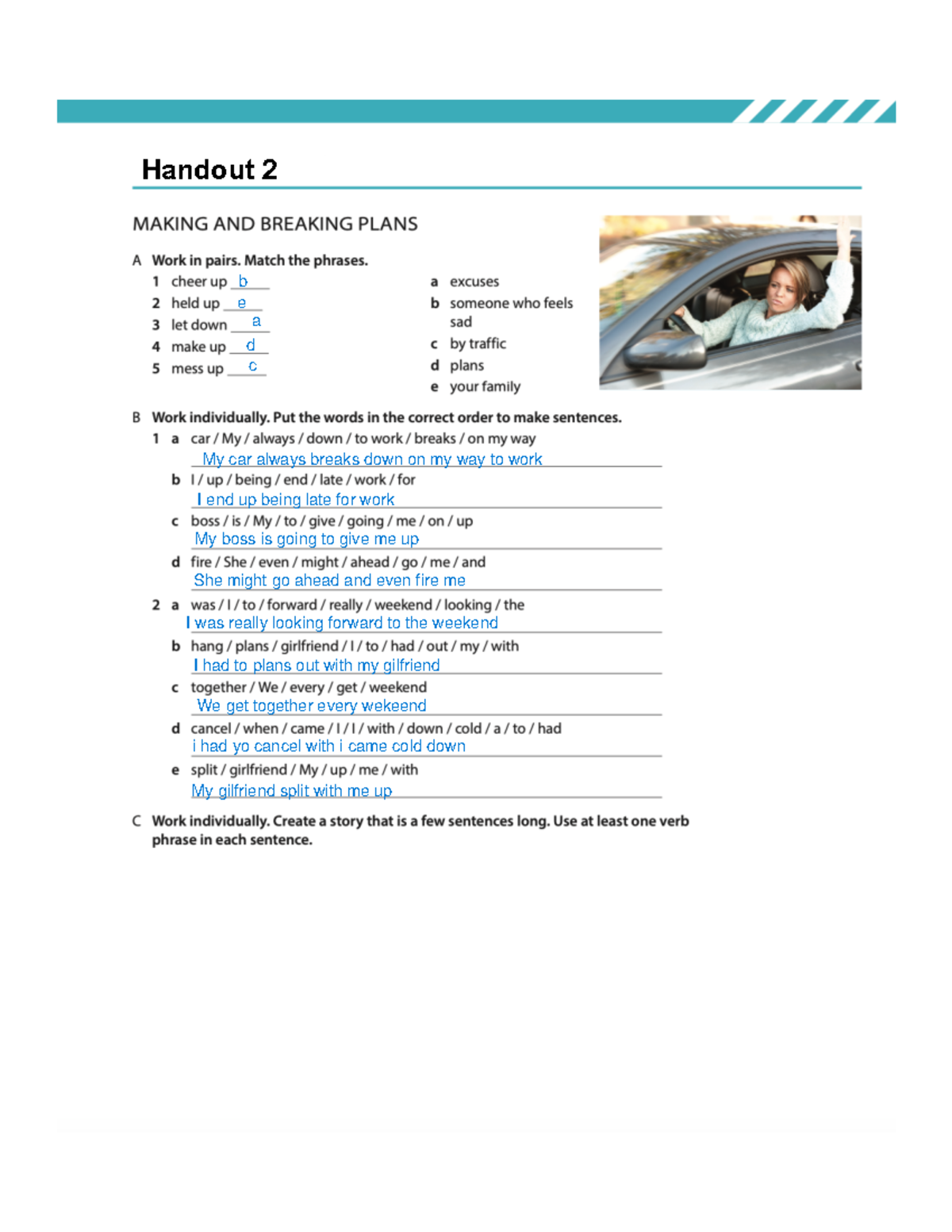 BUS 2.0 Level 4 Lesson Plan 5 Handout 2 - Ingles general IV - Handout - Studocu
