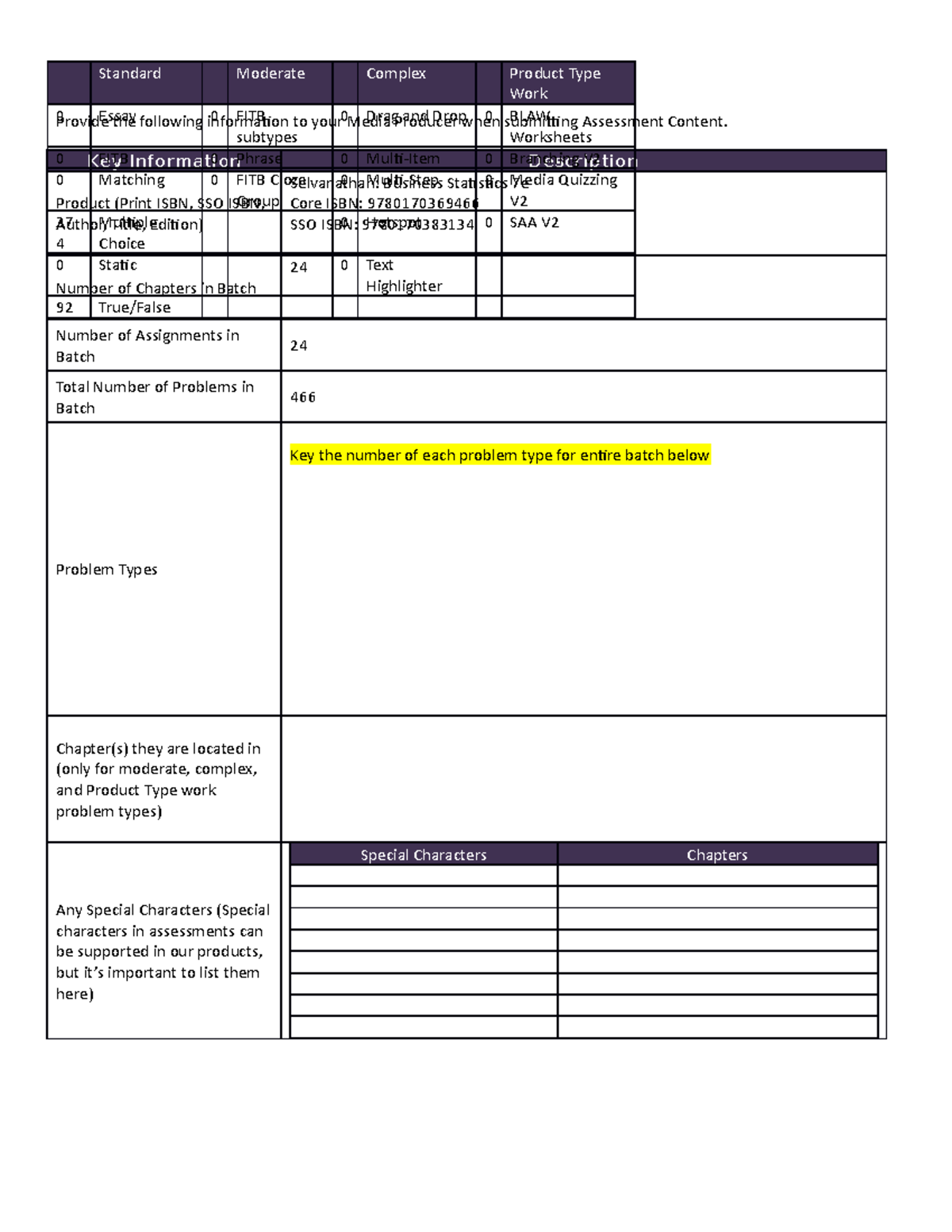 Assessment Types Form - Assesment Types Form Provide the following ...