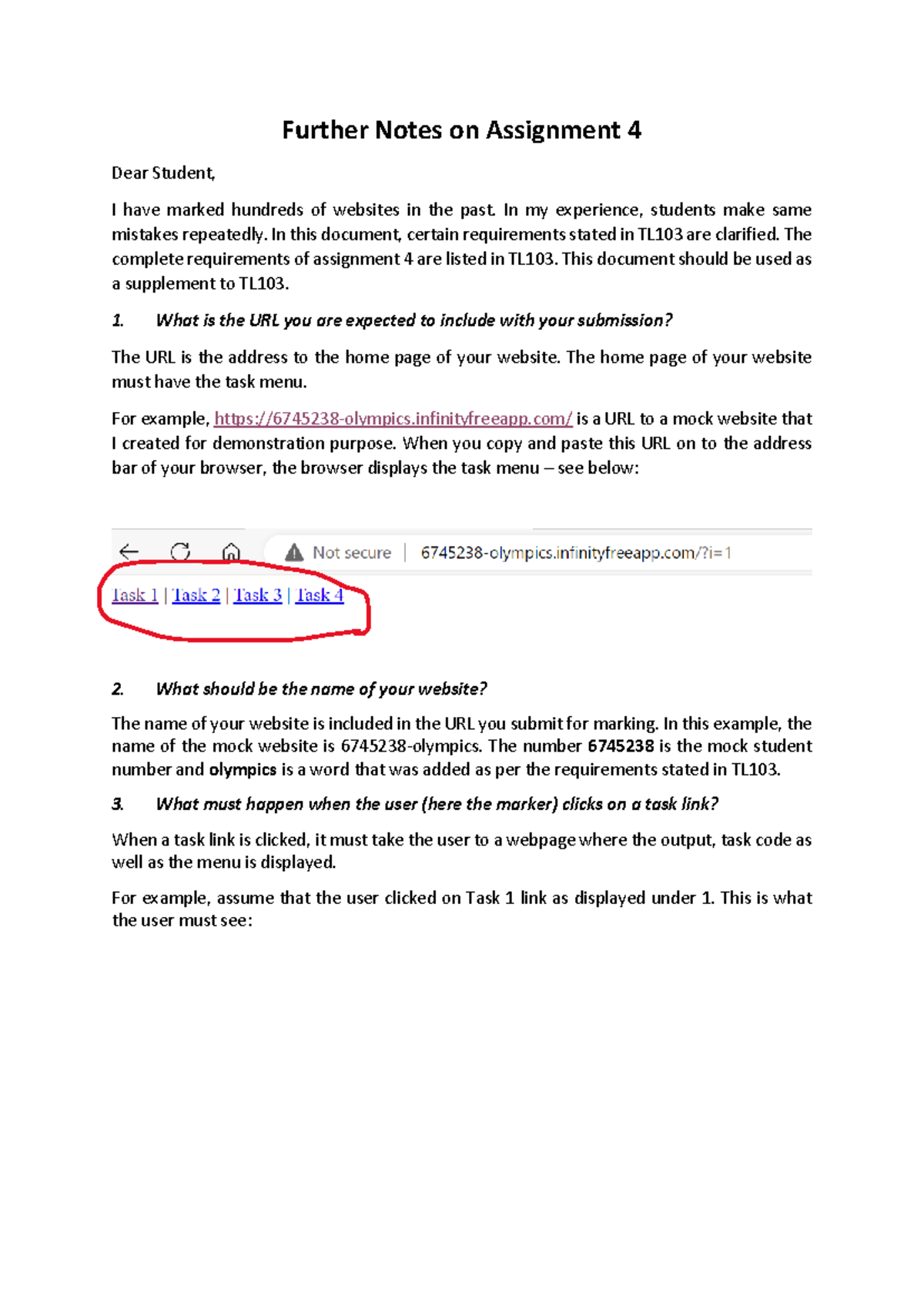 Further Notes Assignment 4 - Further Notes on Assignment 4 Dear Student ...