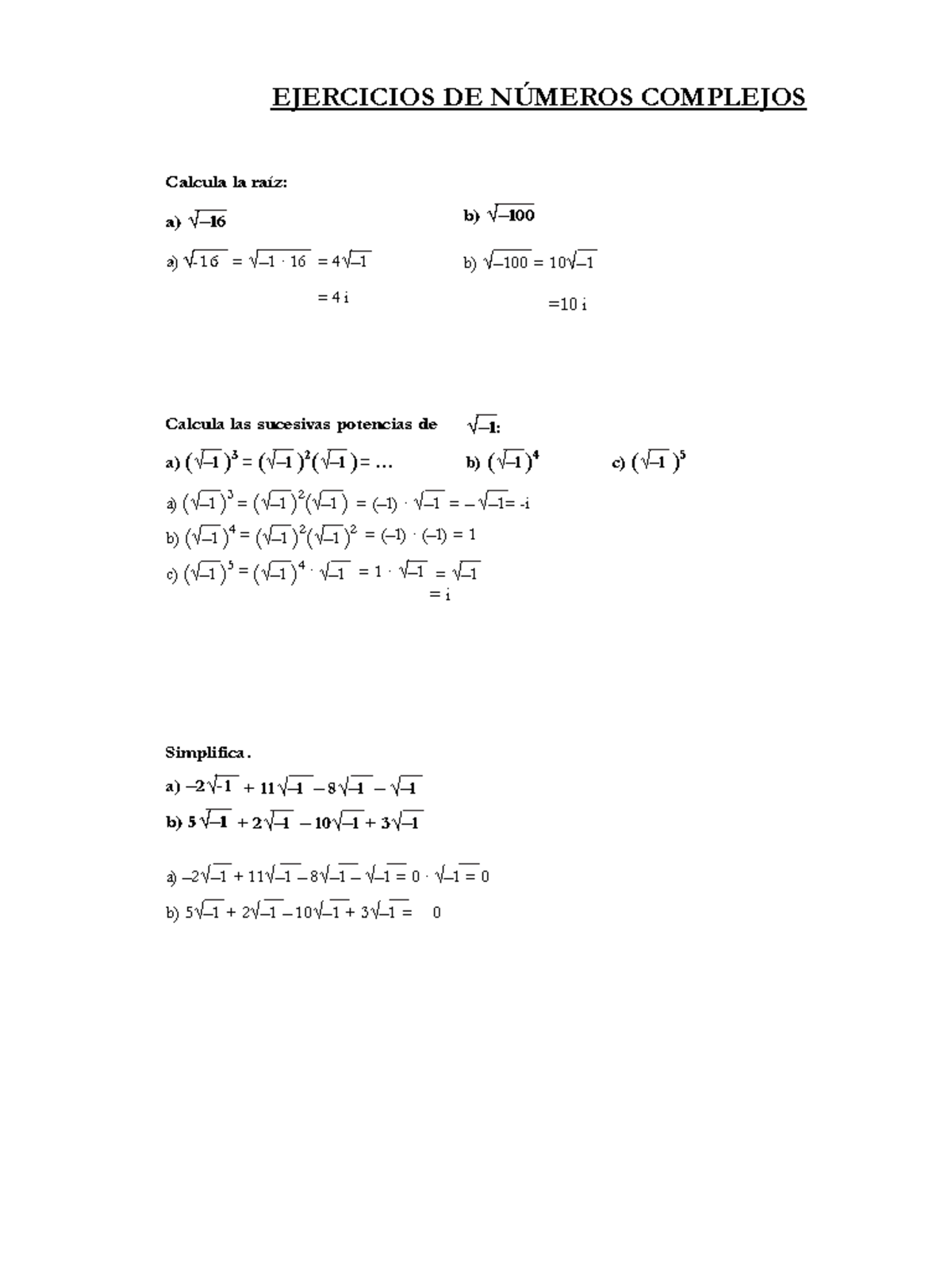 25112022 12014 205 Ejercicos de complejos resueltos - EJERCICIOS DE ...