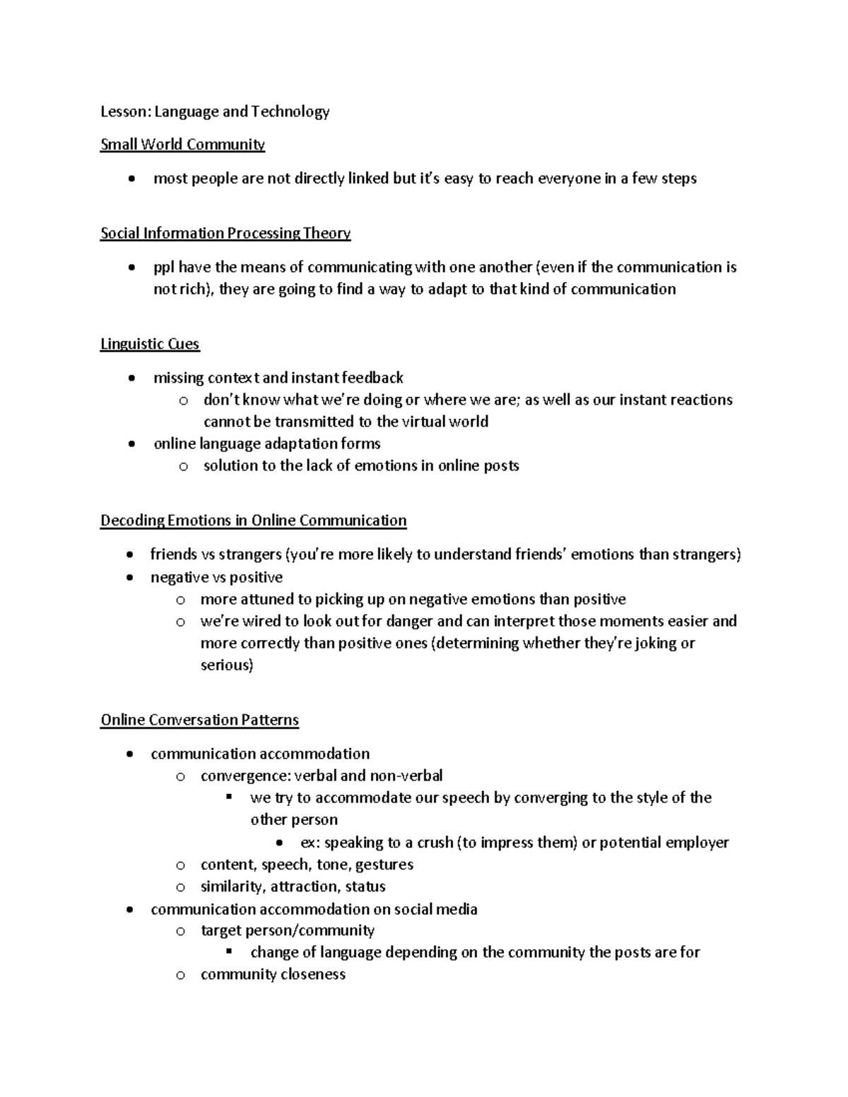 Language and Technology - Lesson: Language and Technology Small World ...